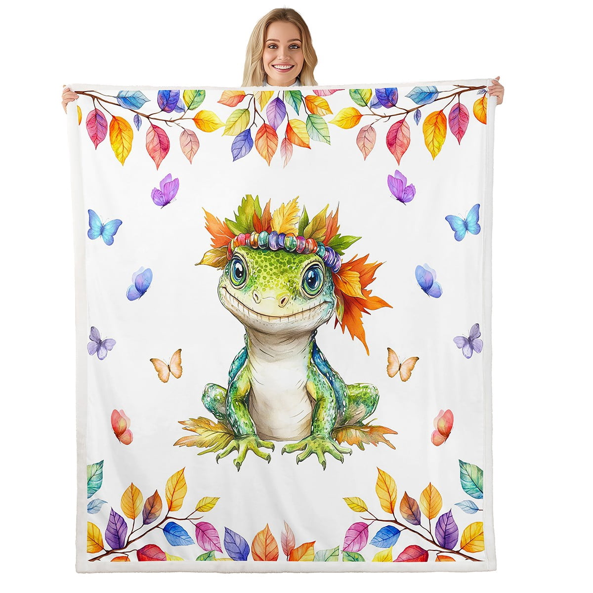Cartoon Frog Blanket Cute Animal Throw Blanket for Bed, Kawaii Woodland ...