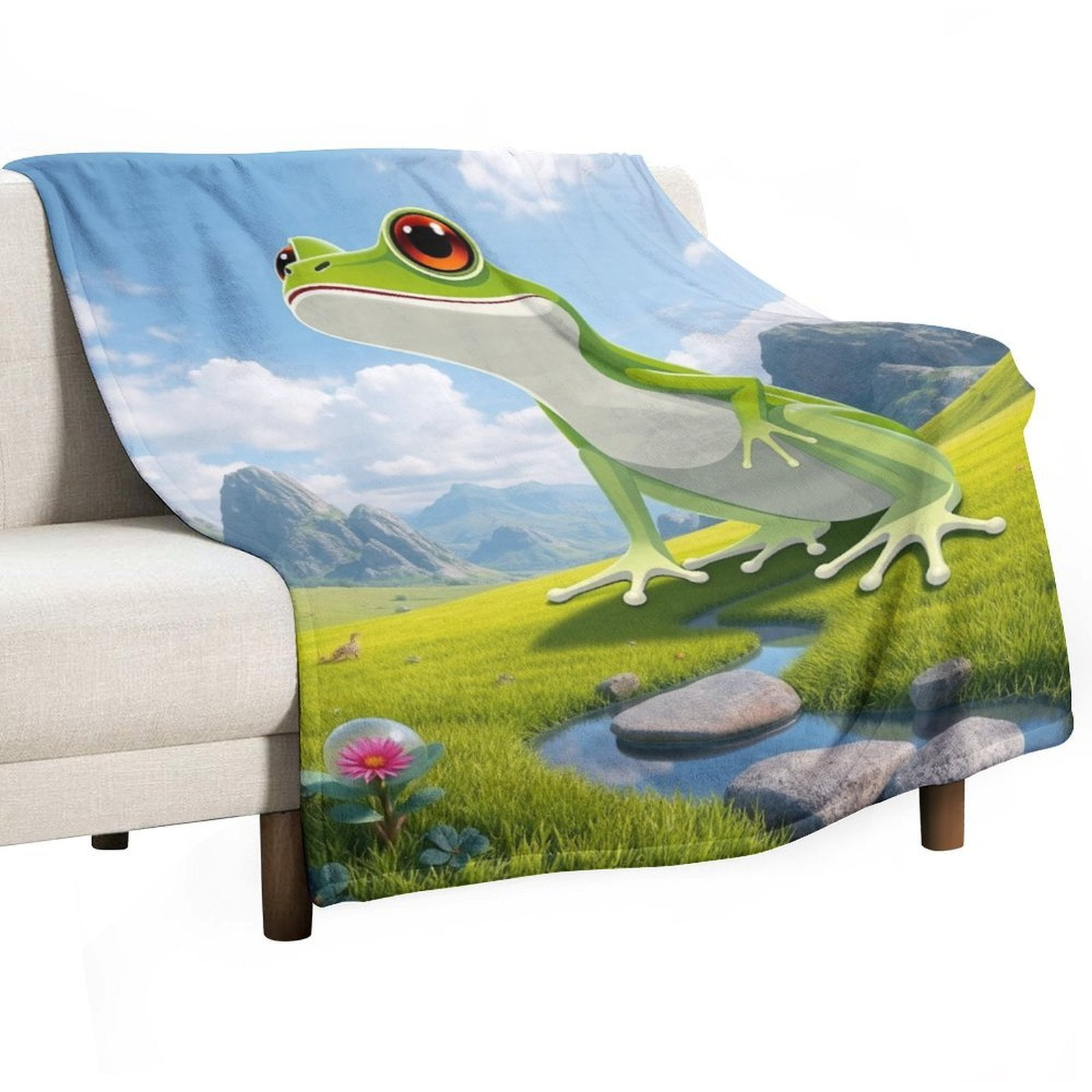 Cartoon Frog Blanket Picnic Blankets Warm Blanket Soft And Comfortable ...