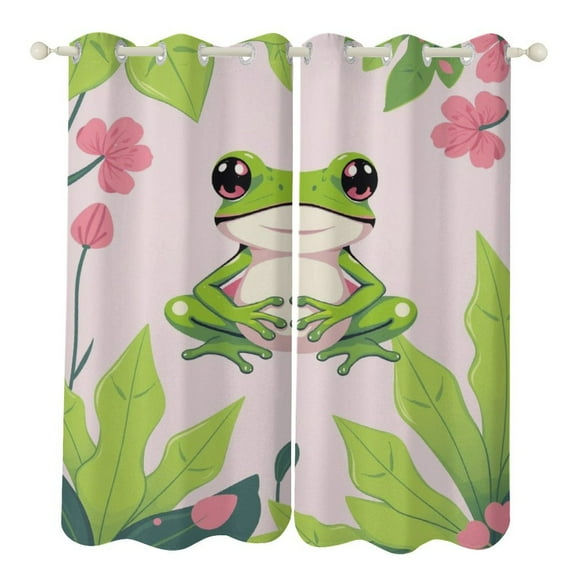 Cartoon Frog Curtains for Bedroom Living Room Drapes Kitchen Children's ...