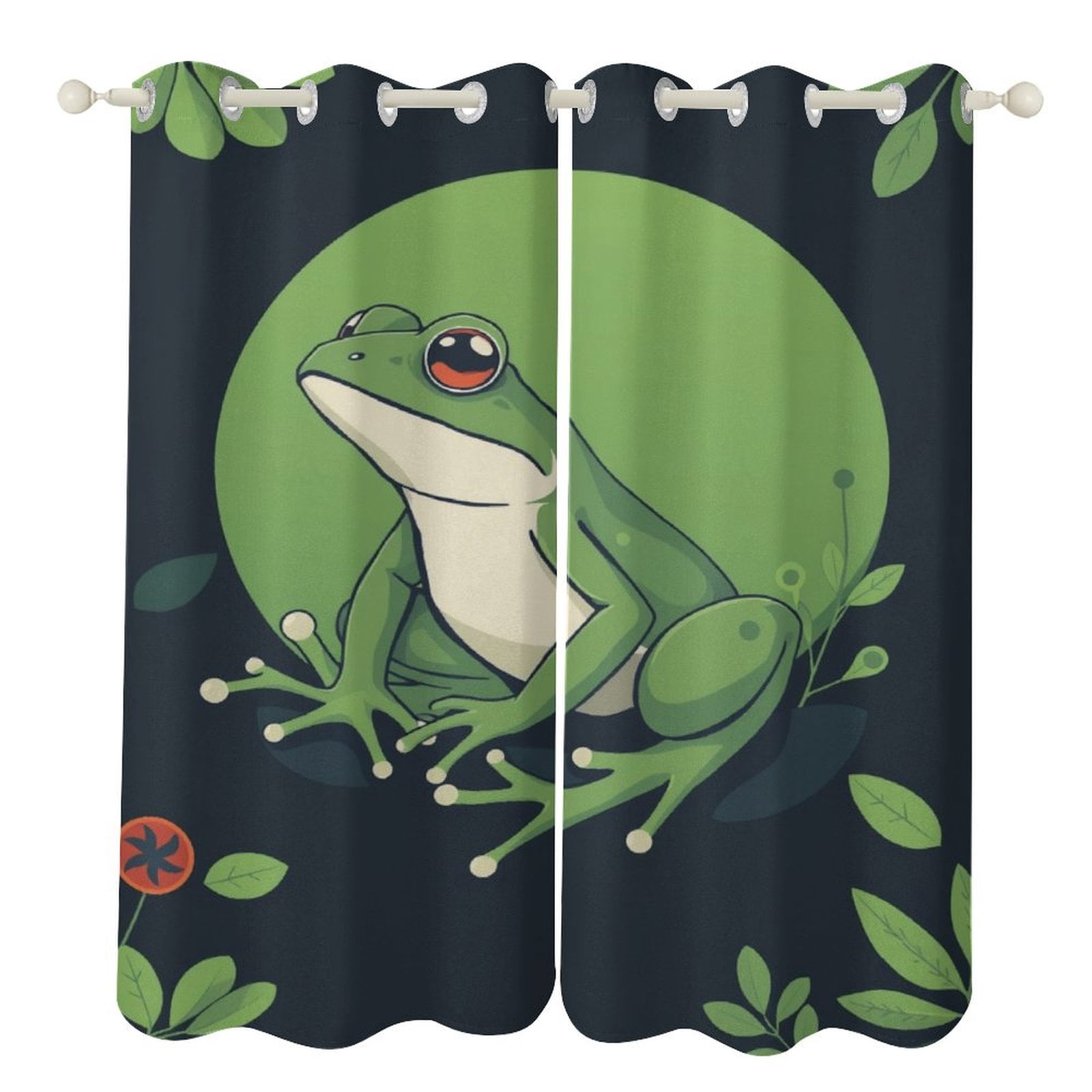 Cartoon Frog Curtains for Bedroom Living Room Drapes Kitchen Children's ...