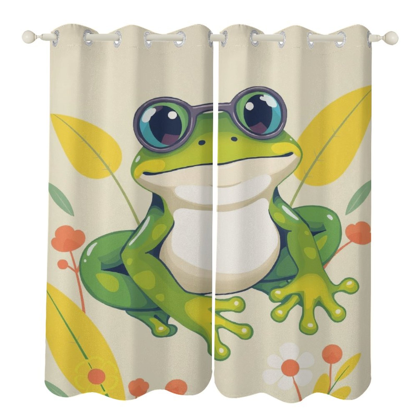 Cartoon Frog Curtains for Bedroom Living Room Drapes Kitchen Children's ...