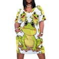 Cartoon Frog Dress Loose Pocket Dress Women Clothing 2025 New Arrivals ...