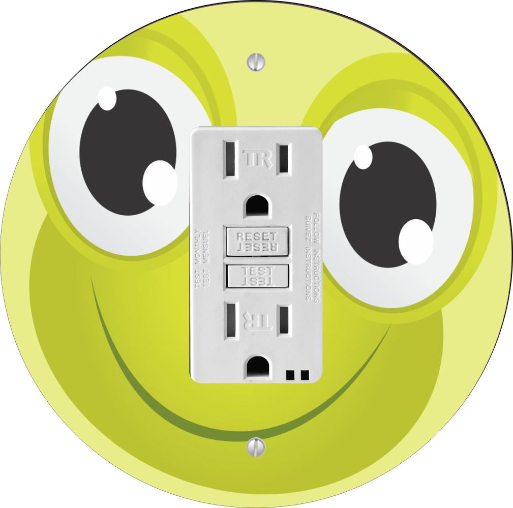 Cartoon Frog Face Design - Round Light Switch Plate Cover - GFI ...