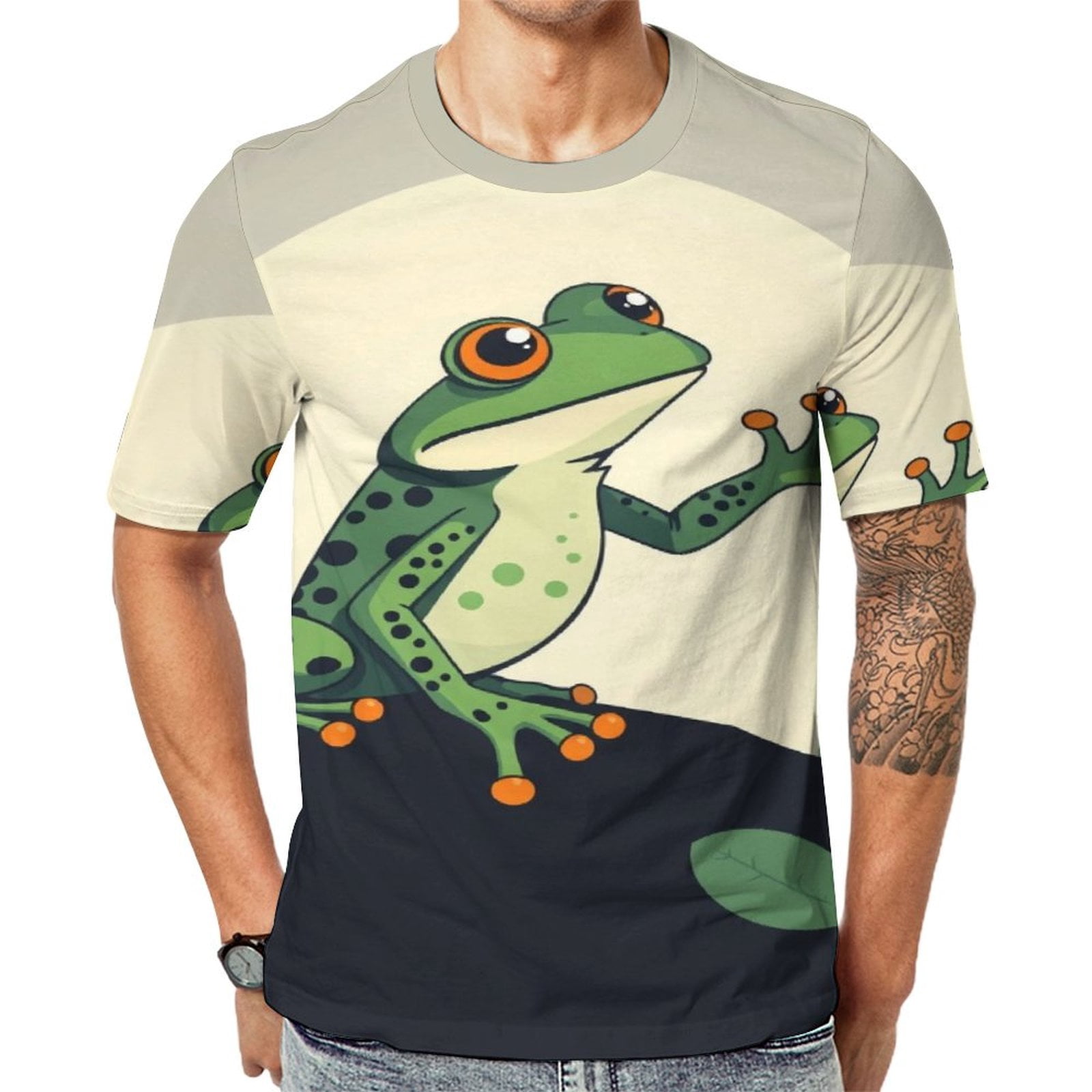 Cartoon Frog Men's Vintage Summer T-Shirt Fashion O Collar Short Sleeve ...