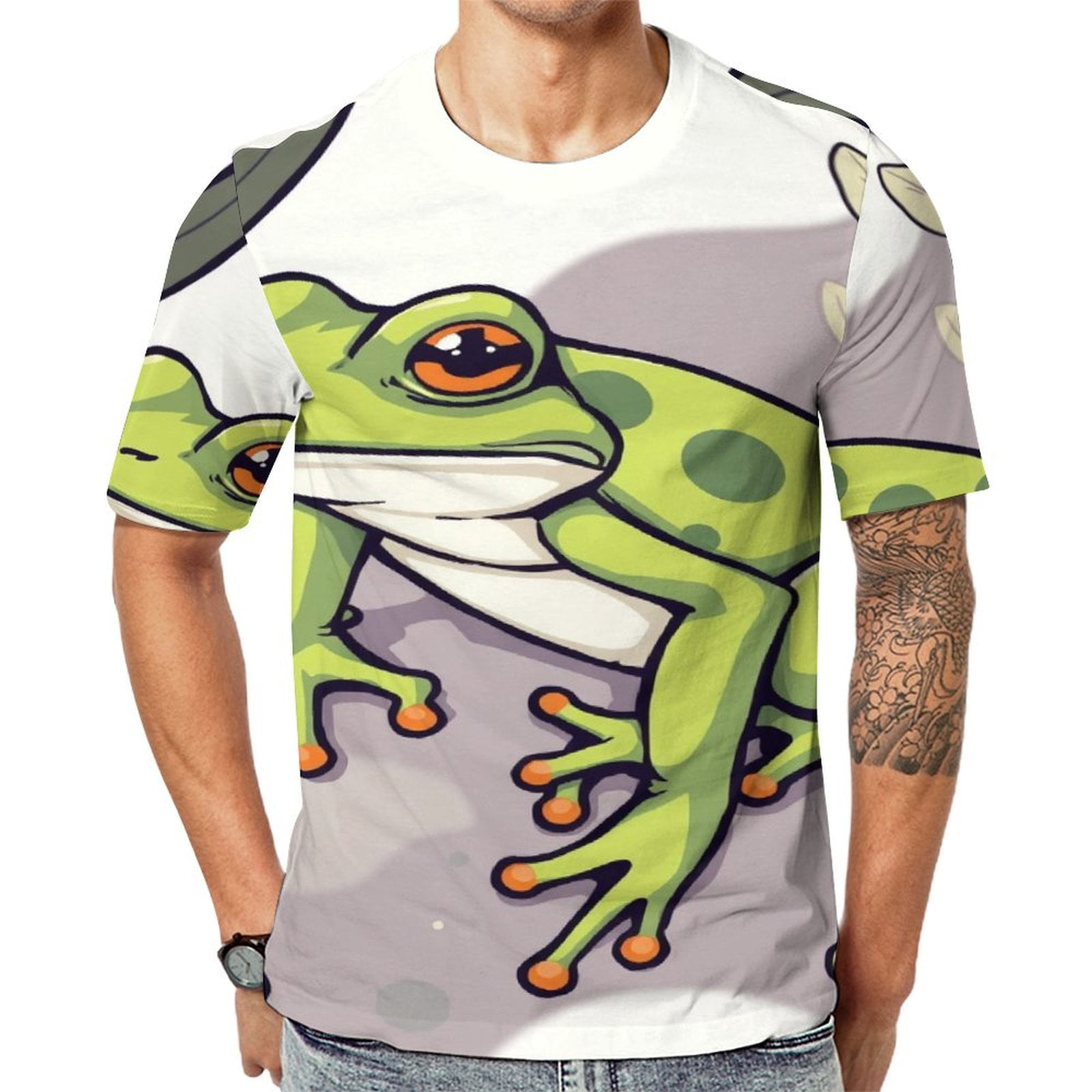 Cartoon Frog Men's Vintage Summer T-Shirt Fashion O Collar Short Sleeve ...