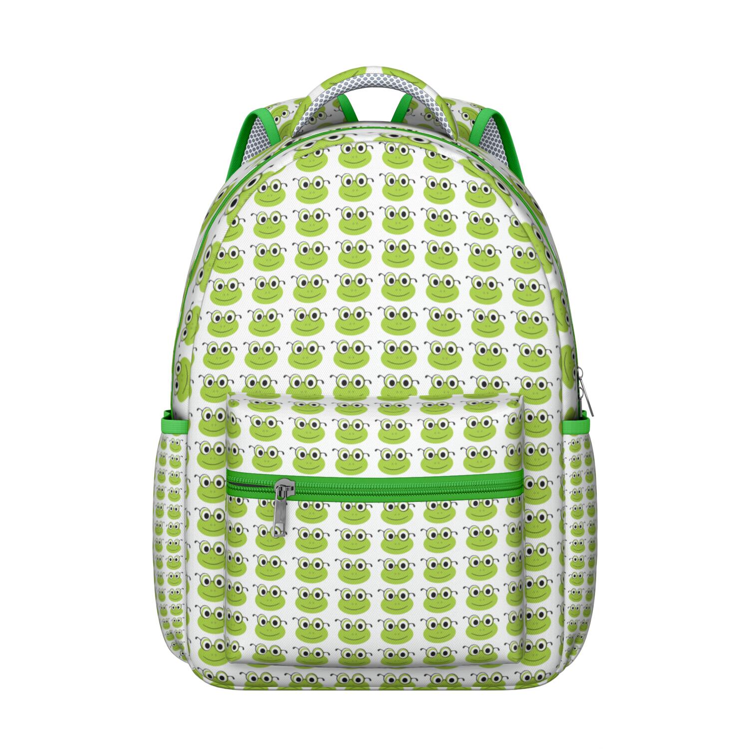 Cartoon Frog & Nature Print Waterproof Backpack - Stylish School Bag ...