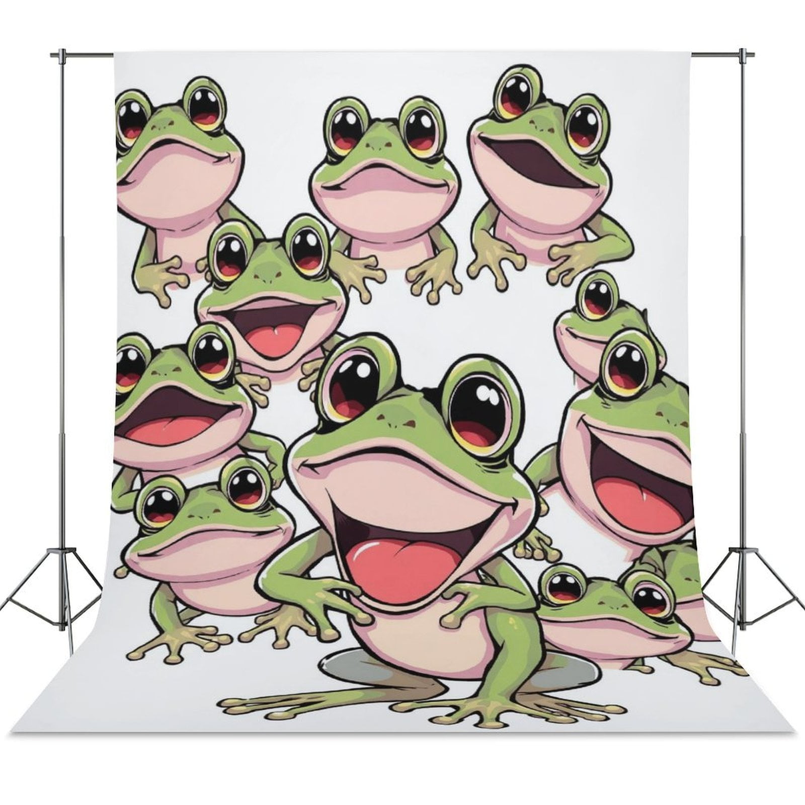 Cartoon Frog Party Backdrop Birthday Decoration Backgrounds for ...