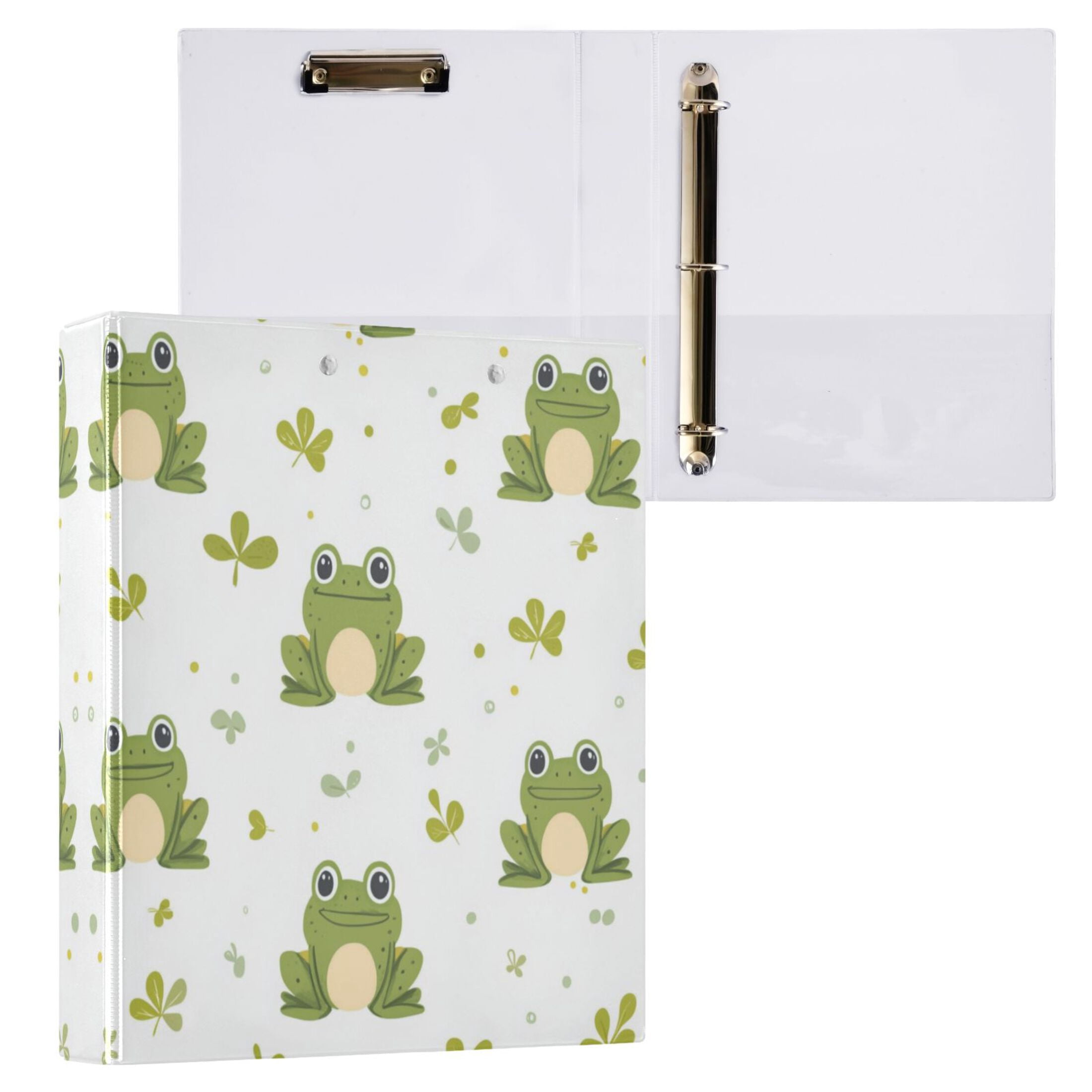 Cartoon Frog Pattern 3 Ring Hardcover Binders 1.5in Round Rings for ...