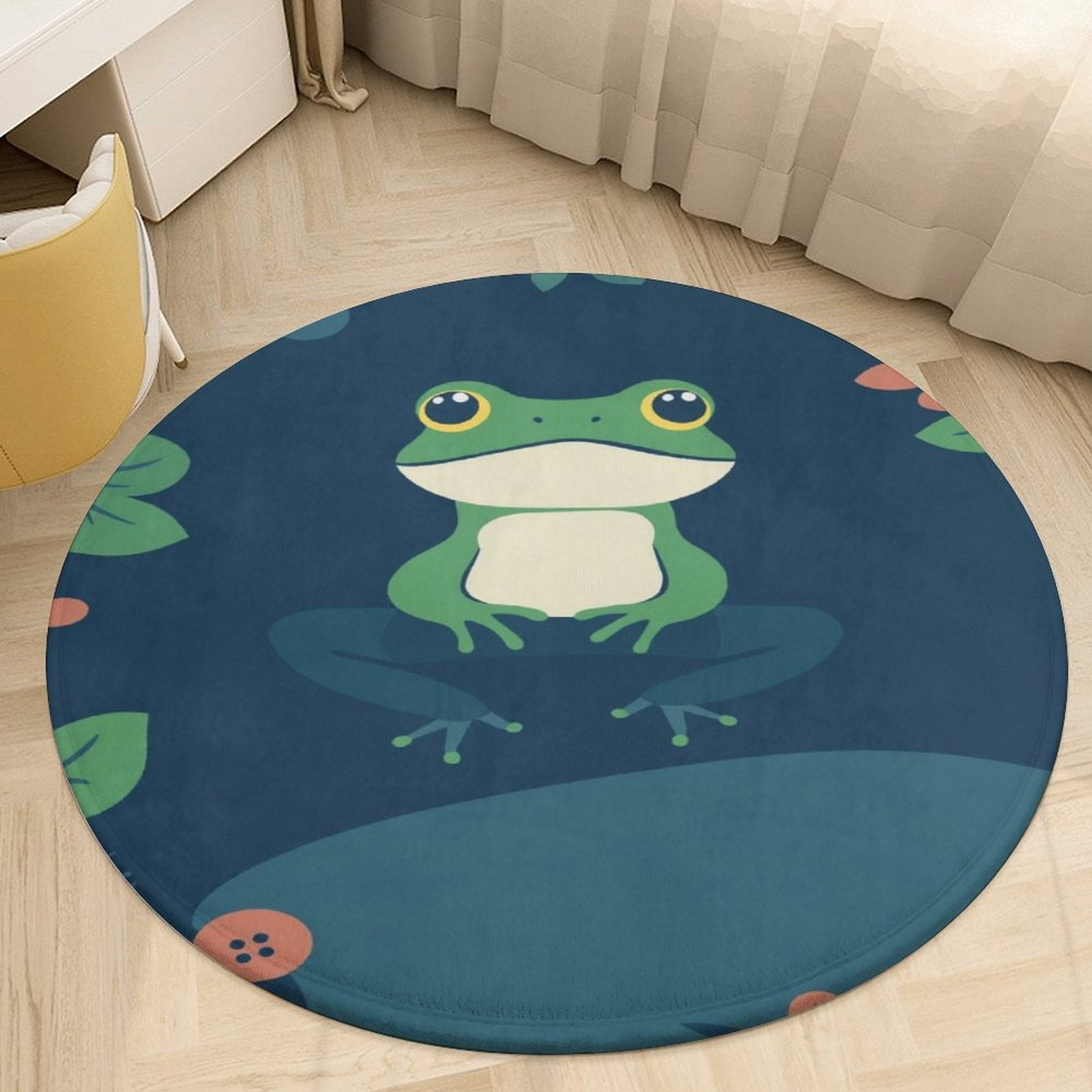 Cartoon Frog Round Carpet Circle Rug Outdoor Patio Area Rug Washable ...