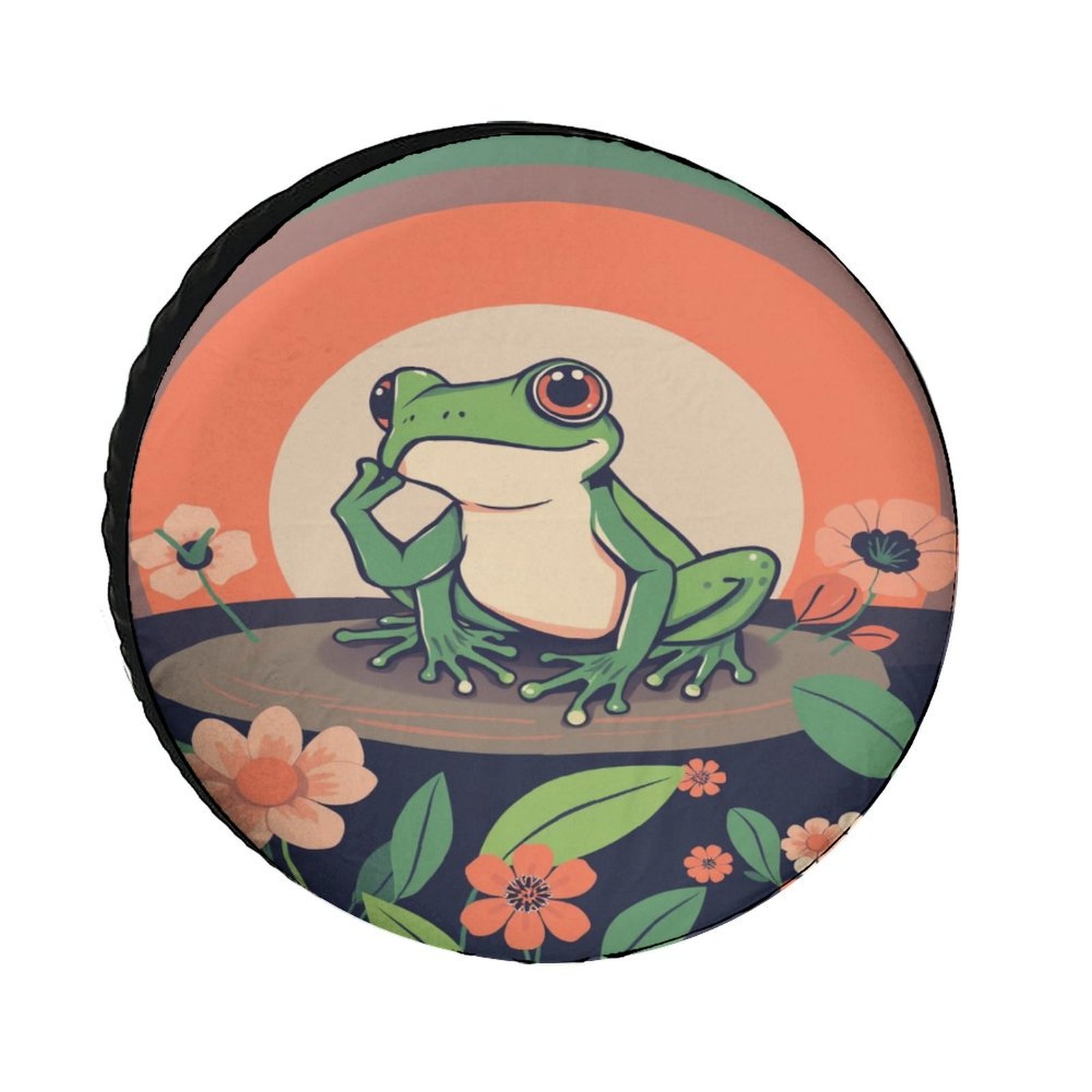 Cartoon Frog Spare Tire Cover Dust-Proof Wheel Tire Cover Fit Trailer ...