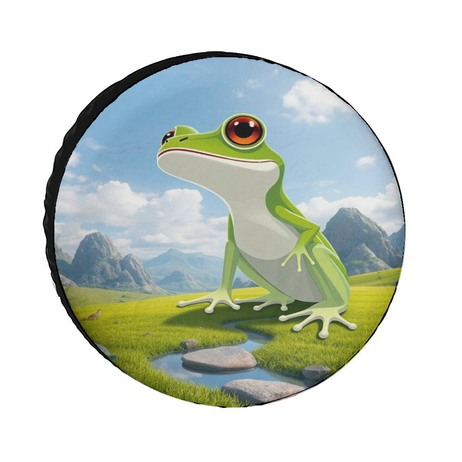 Cartoon Frog Spare Tire Cover Dust-Proof Wheel Tire Cover Fit Trailer ...