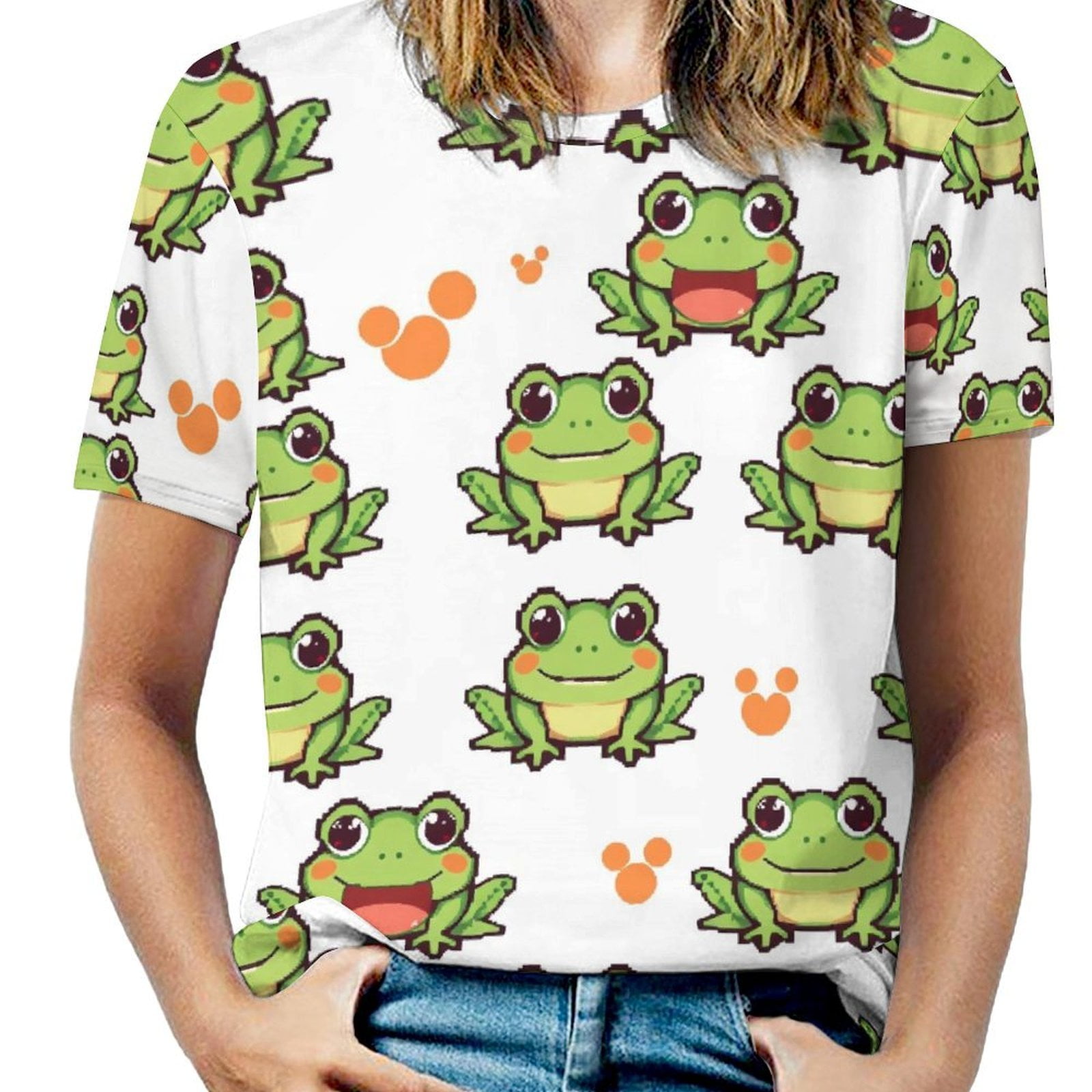 Cartoon Frog T Shirt O Neck Overd T Shirts Short Sleeve Street Style ...