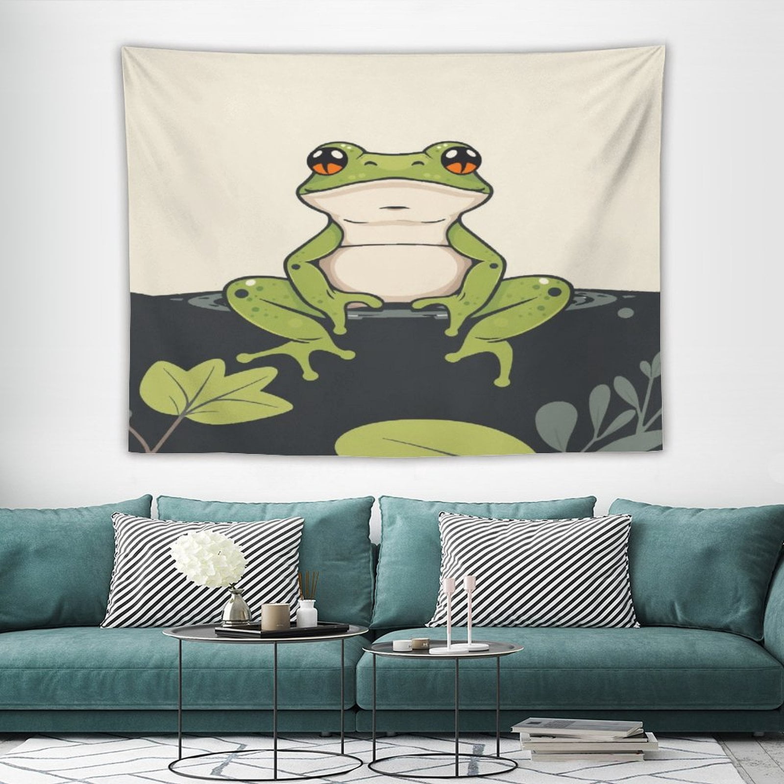 Cartoon Frog Tapestry Wall Hanging Art Living Room Home Decor Cloth ...