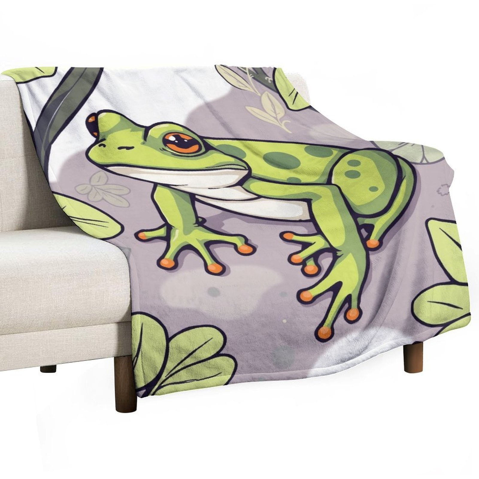 Cartoon Frog Throw Blanket for Sofa Luxury Home Interior Blankets for ...