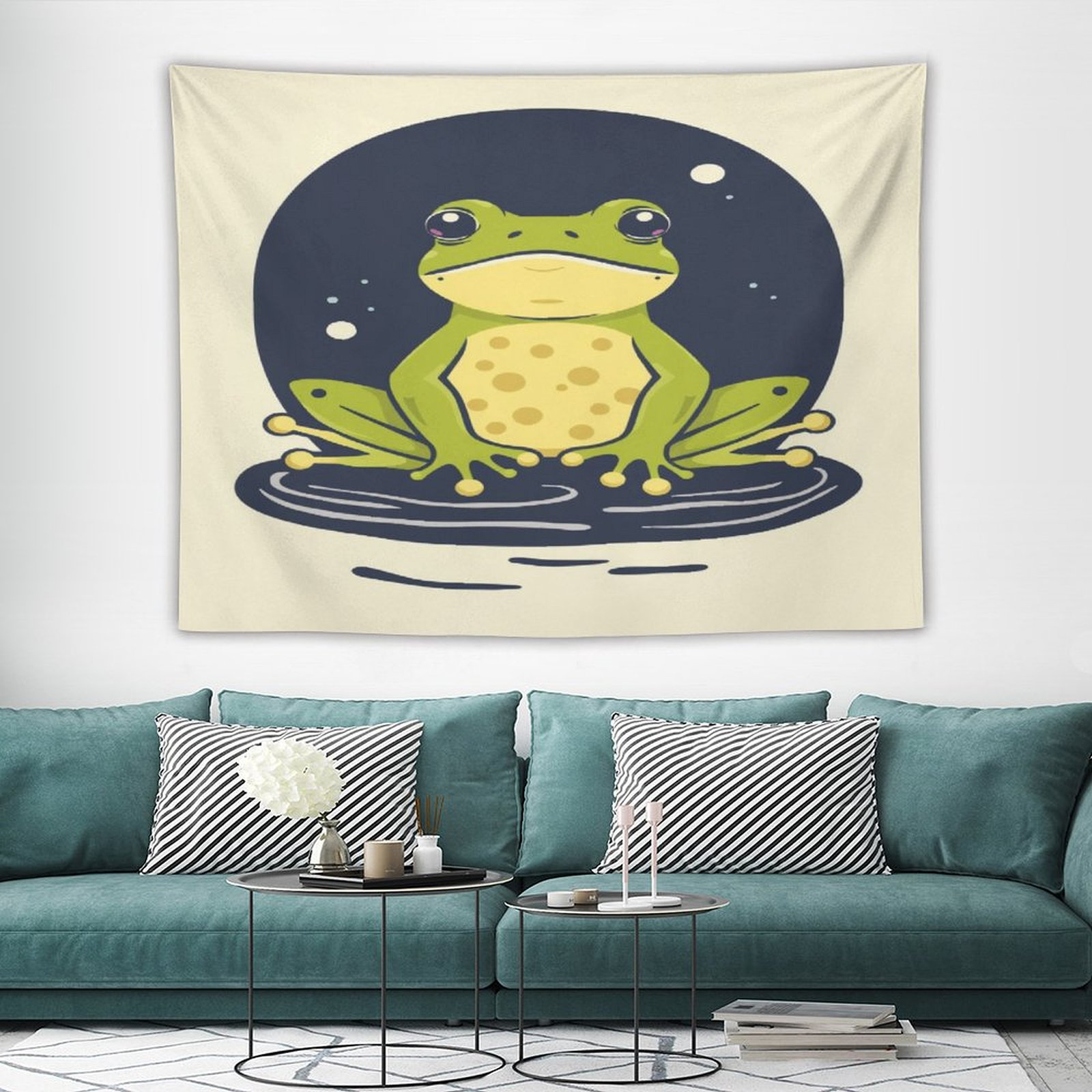 Cartoon Frog Wall Tapestry Poster Mall Hanging Background Cloth Bedroom ...