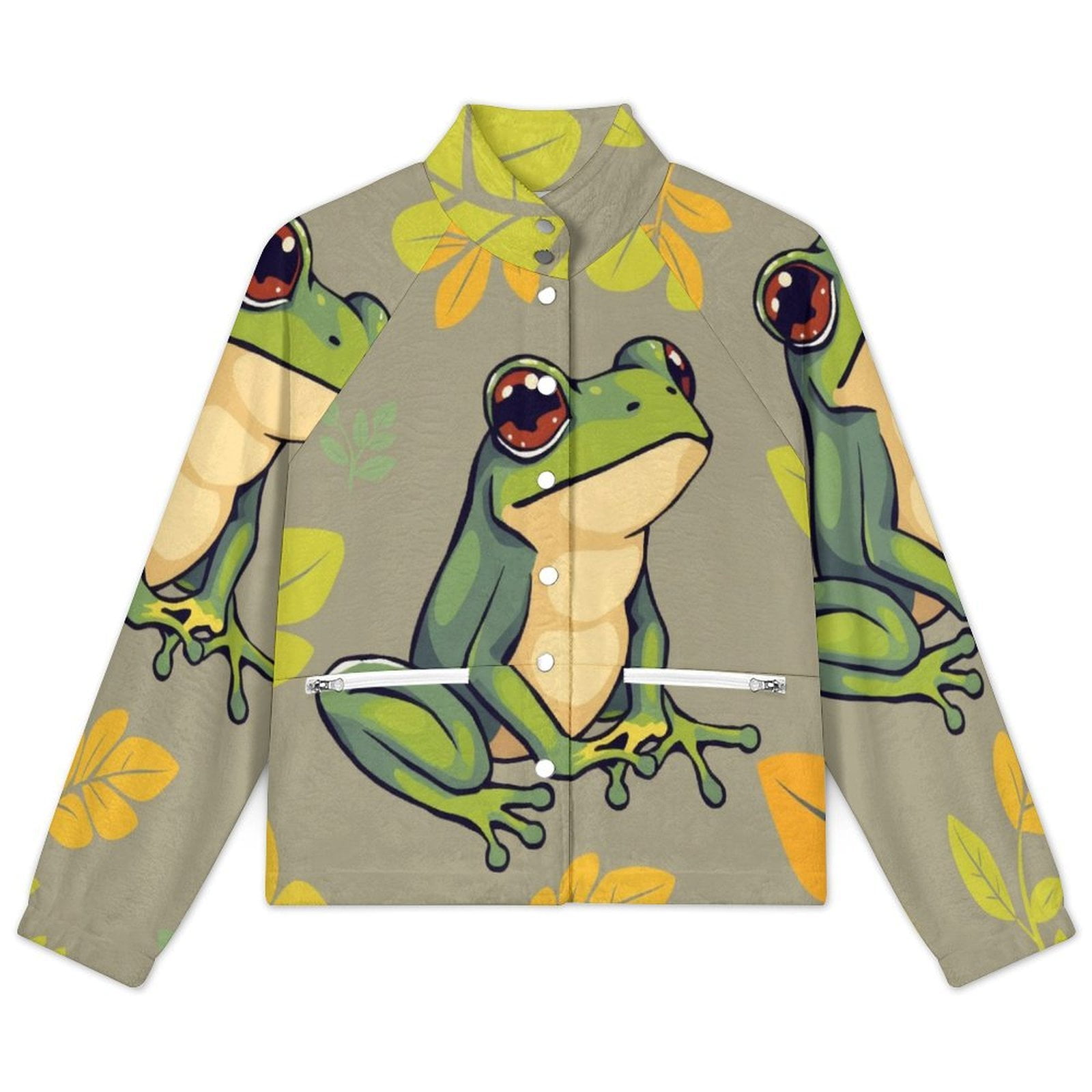 Cartoon Frog Warm Plush Jacket Women Autumn Winter Long Sleeve Zip Up ...