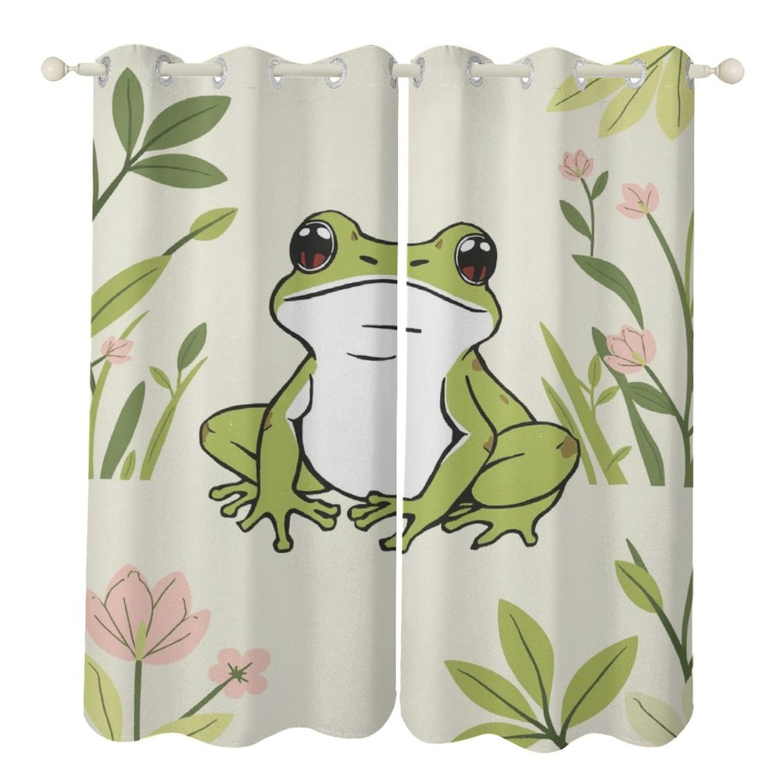 Cartoon Frog Window Drapes For Kids Boys Girls Bedroom Blackout ...