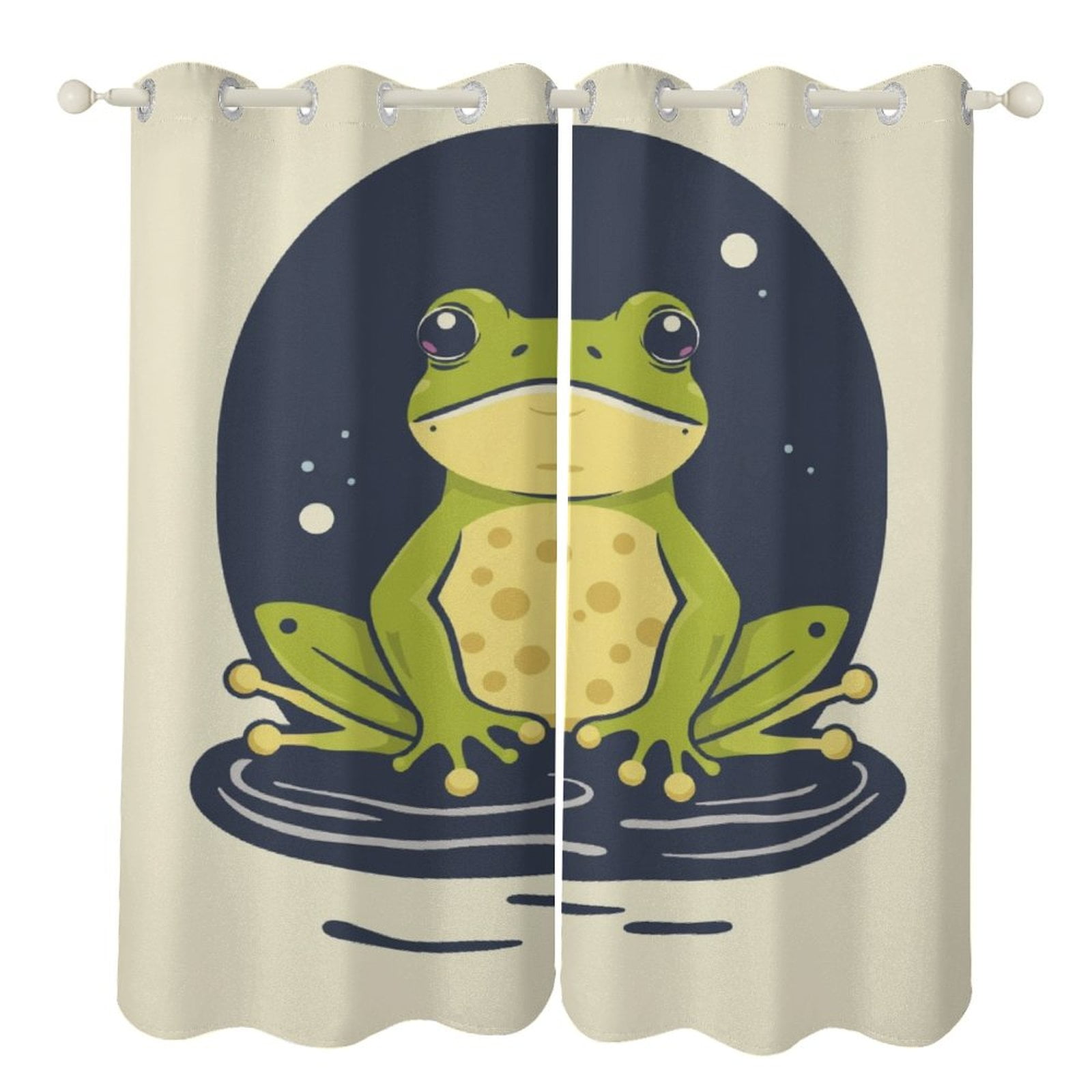 Cartoon Frog Window Drapes For Kids Boys Girls Bedroom Blackout ...