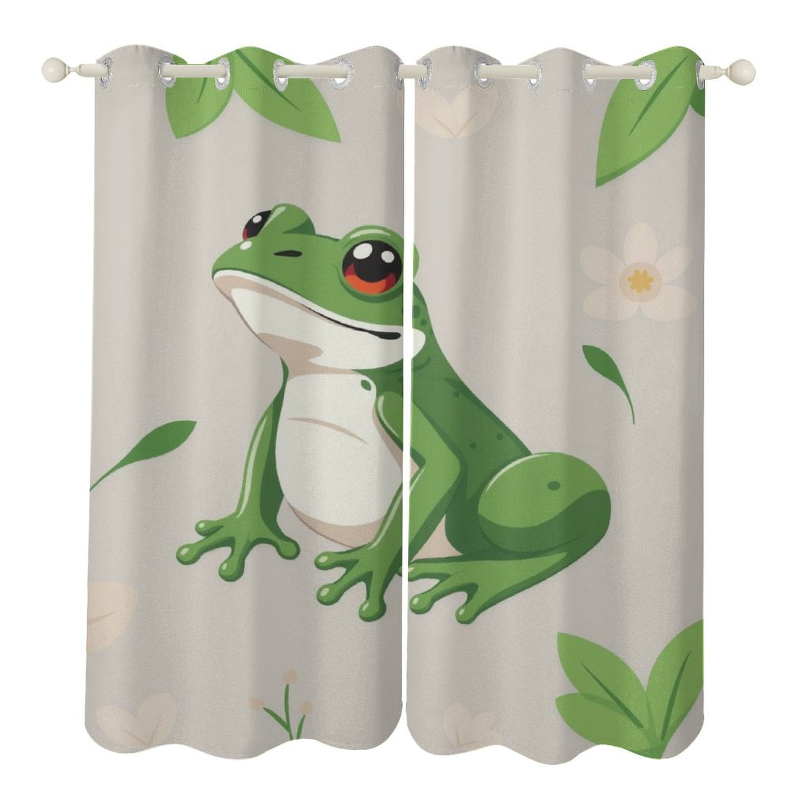 Cartoon Frog Window Drapes For Kids Boys Girls Bedroom Blackout ...