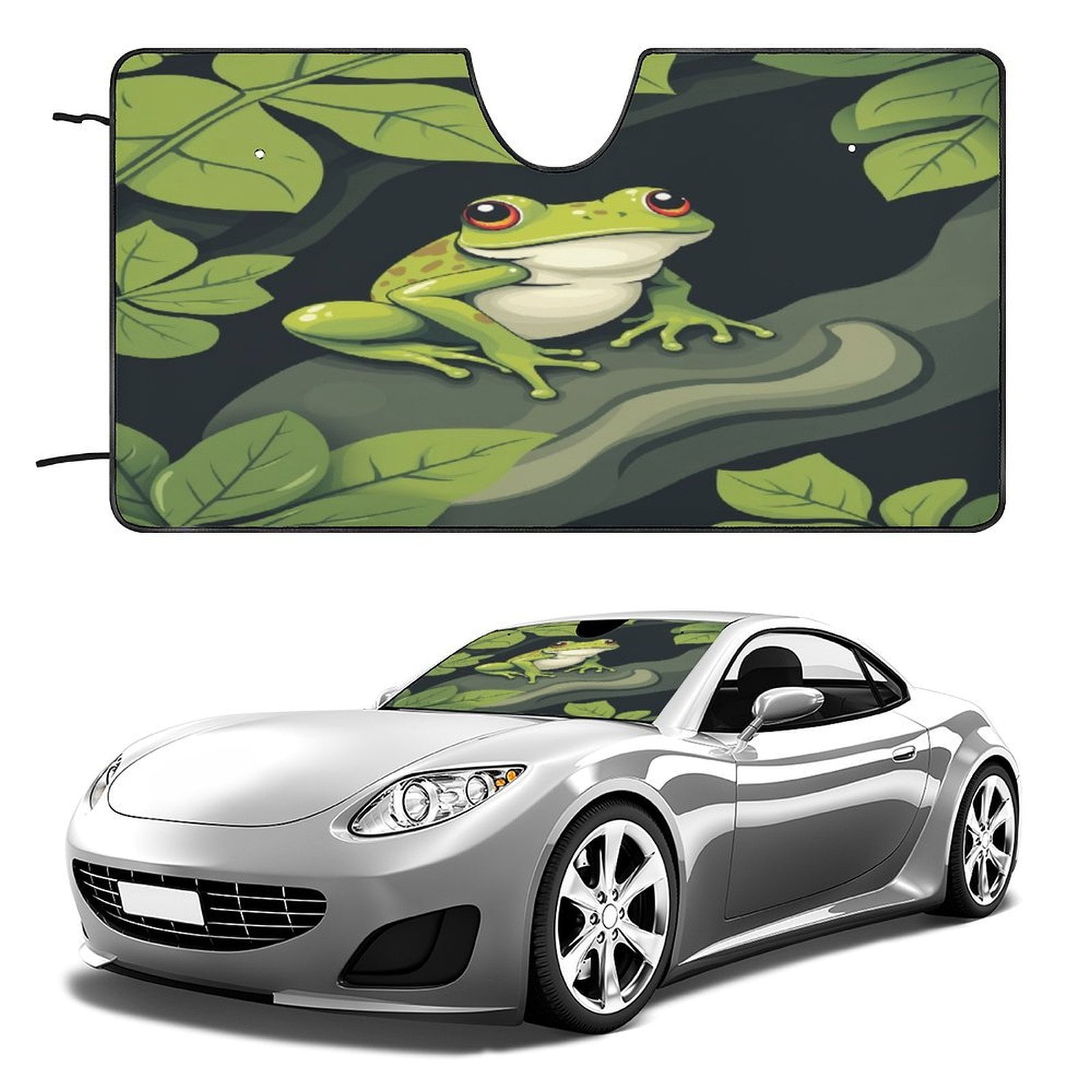 Cartoon Frog Windshield Sun Shade Foldable Sunshade Car Front Window ...