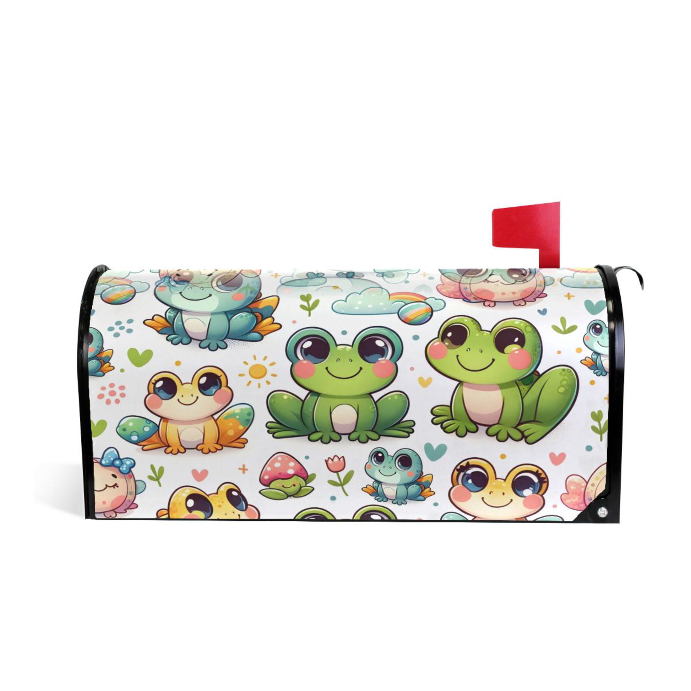 Cartoon Frog with Cloud Magnetic Mailbox Covers 21" X 18" Post Letter ...