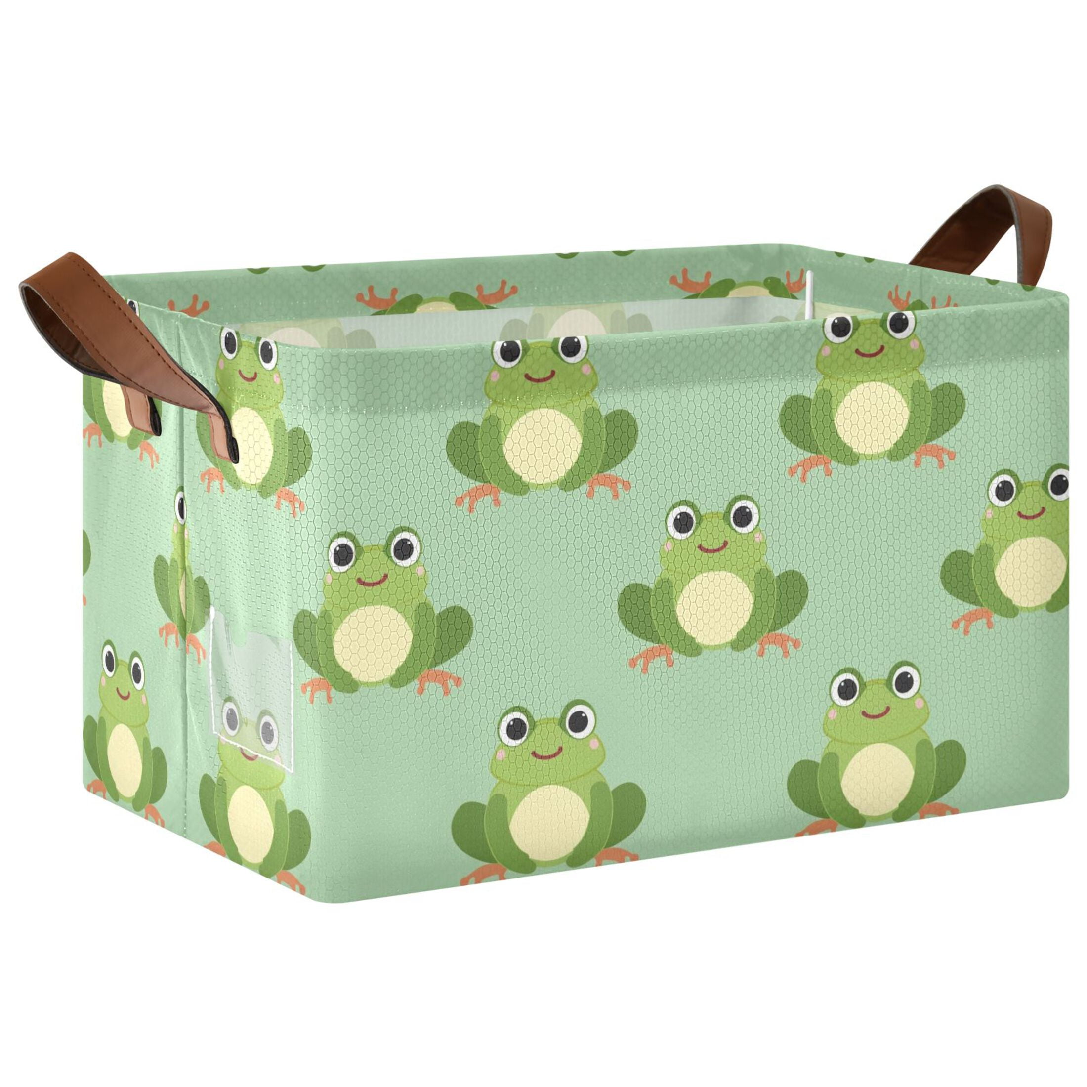 Cartoon Frogs Collapsible Storage Bins Fabric Shelf Baskets with ...