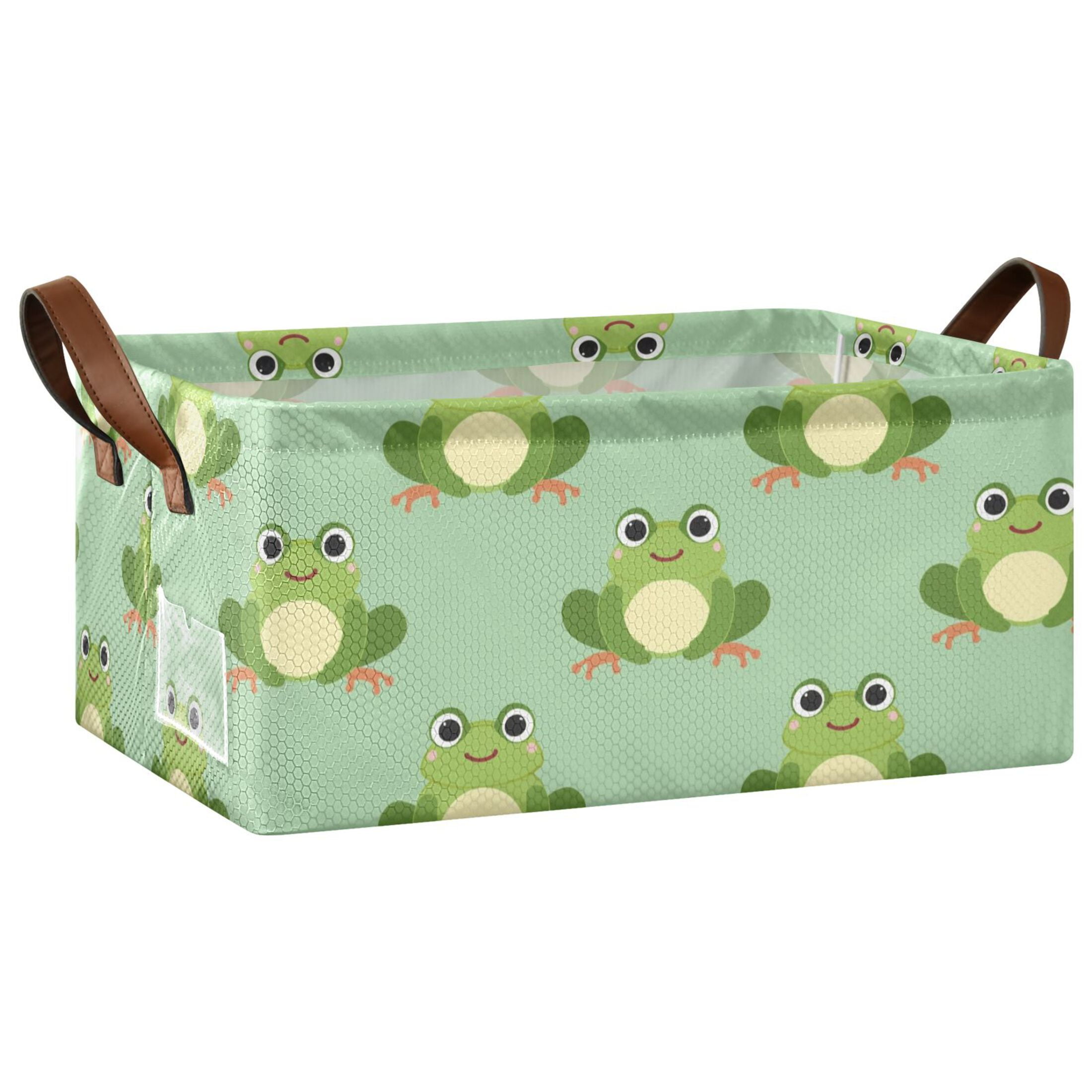 Cartoon Frogs Collapsible Storage Bins Fabric Shelf Baskets with ...