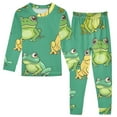 Cartoon Frogs Cotton Pajama Set Long Sleeve Top and Pants Sleepwear ...