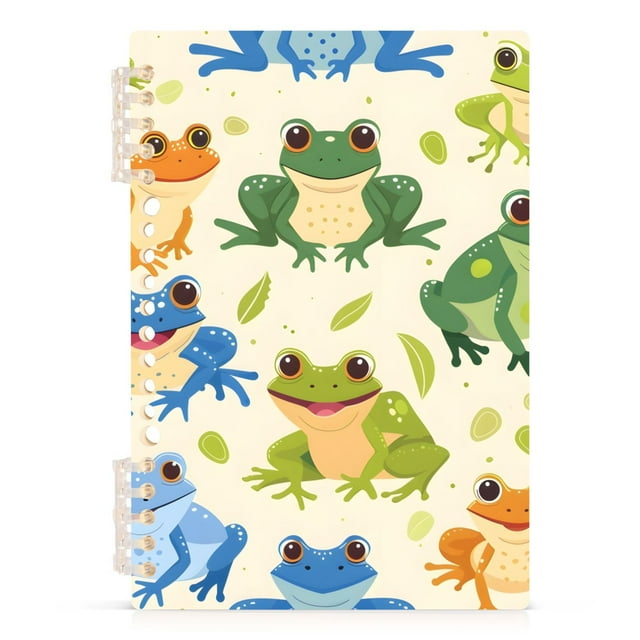 Cartoon Frogs Spiral Journal Notebook College Ruled Notebook 8.3" x 5.7 ...