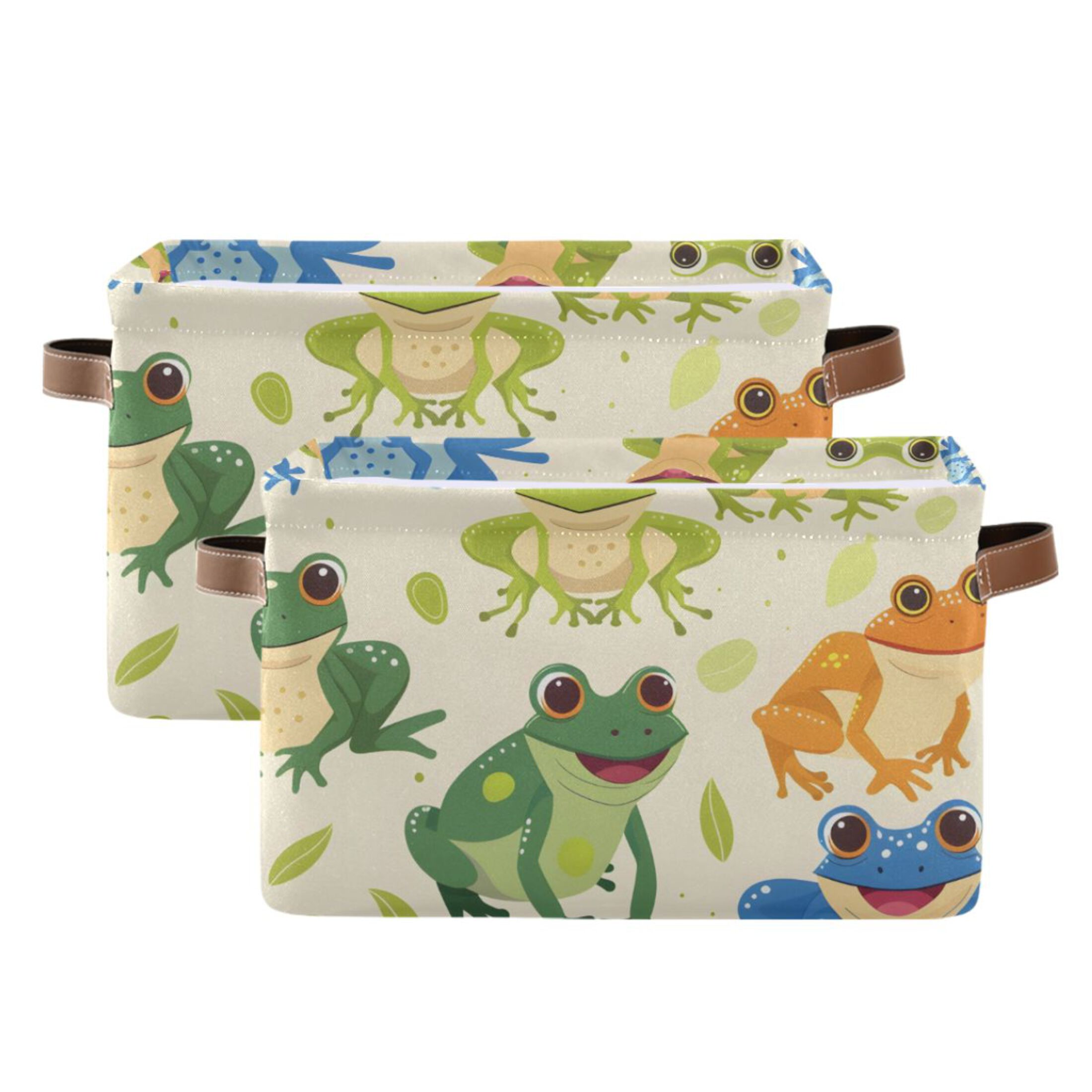Cartoon Frogs Storage Basket Large Foldable Storage Bin Laundry Baskets ...