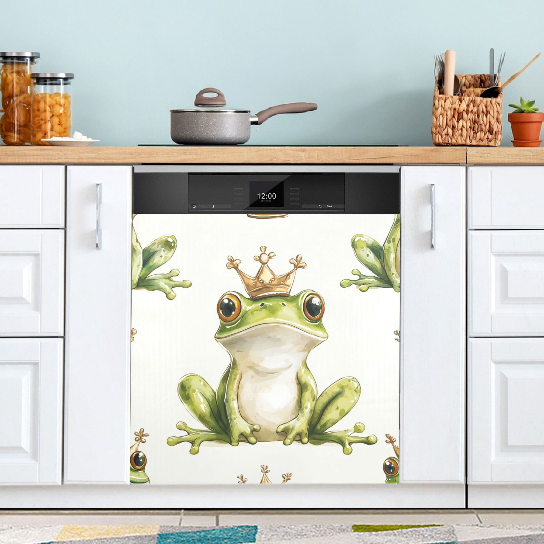 Cartoon Frogs with Crowns Dishwasher Magnet Refrigerator Magnetic Cover ...
