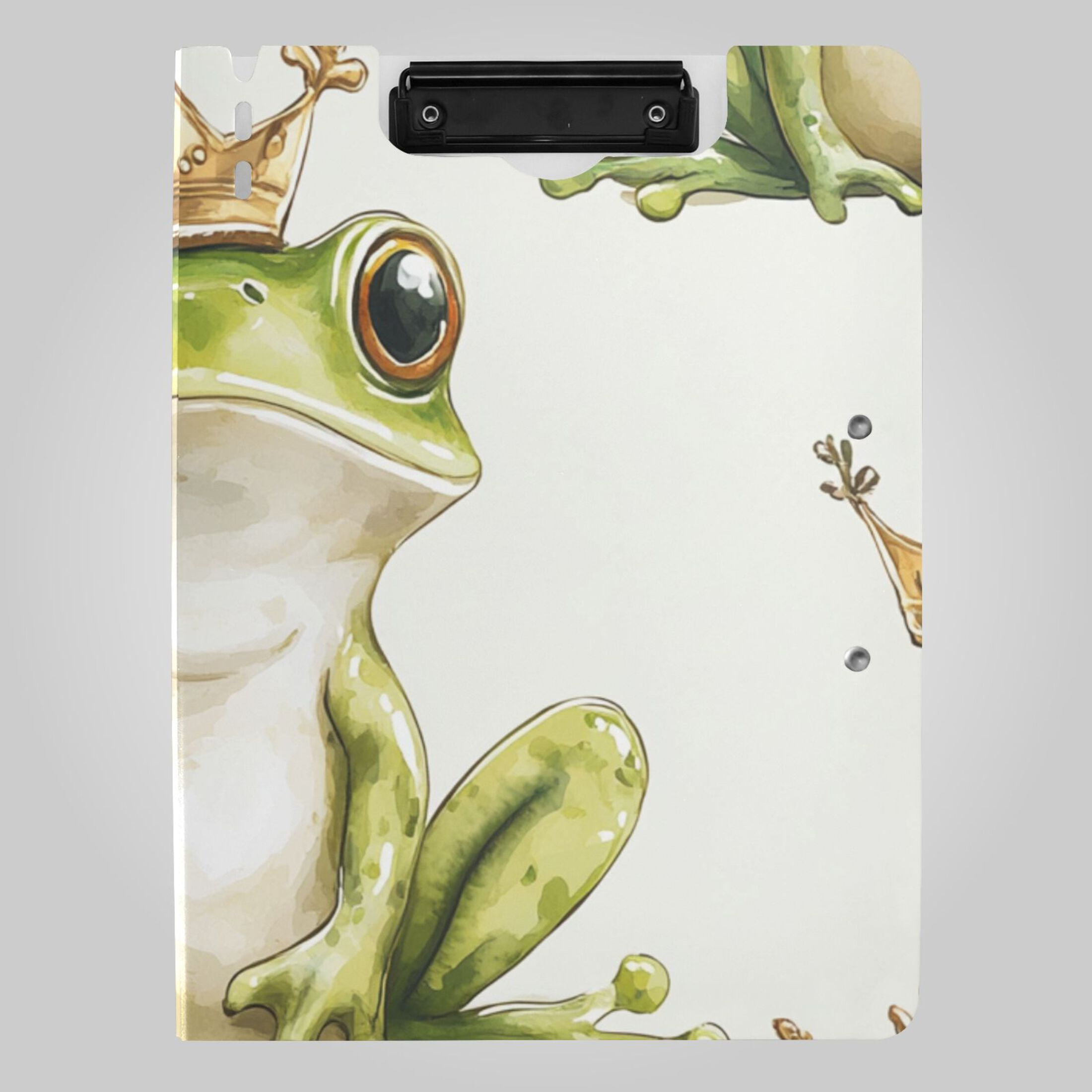 Cartoon Frogs with Crowns Foldable Binder Folder Clipboard with Pen ...