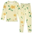 Cartoon Frogs with Flowers and Leaves Cotton Pajama Set Long Sleeve Top ...