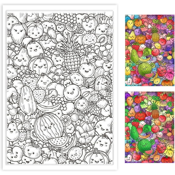 Cartoon Fruit Background Clear Stamp for DIY Card Making Fruits ...