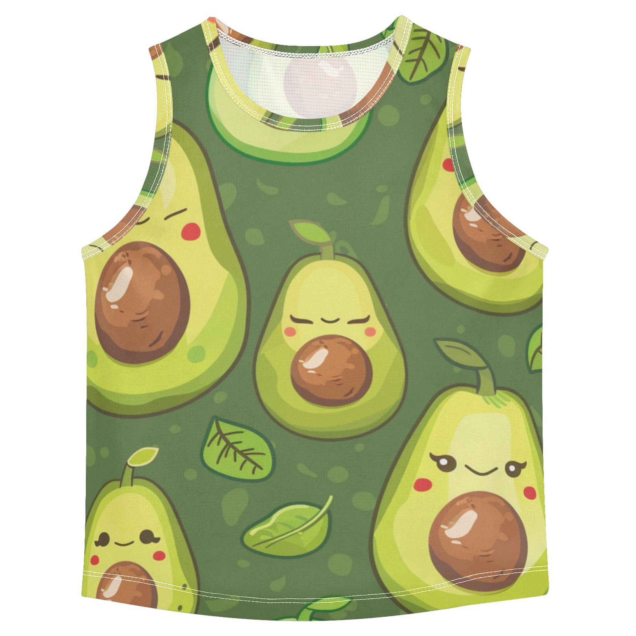 Cartoon Fruit Cute Avocados Leaves Boys' Vest Undershirt Tank Top ...