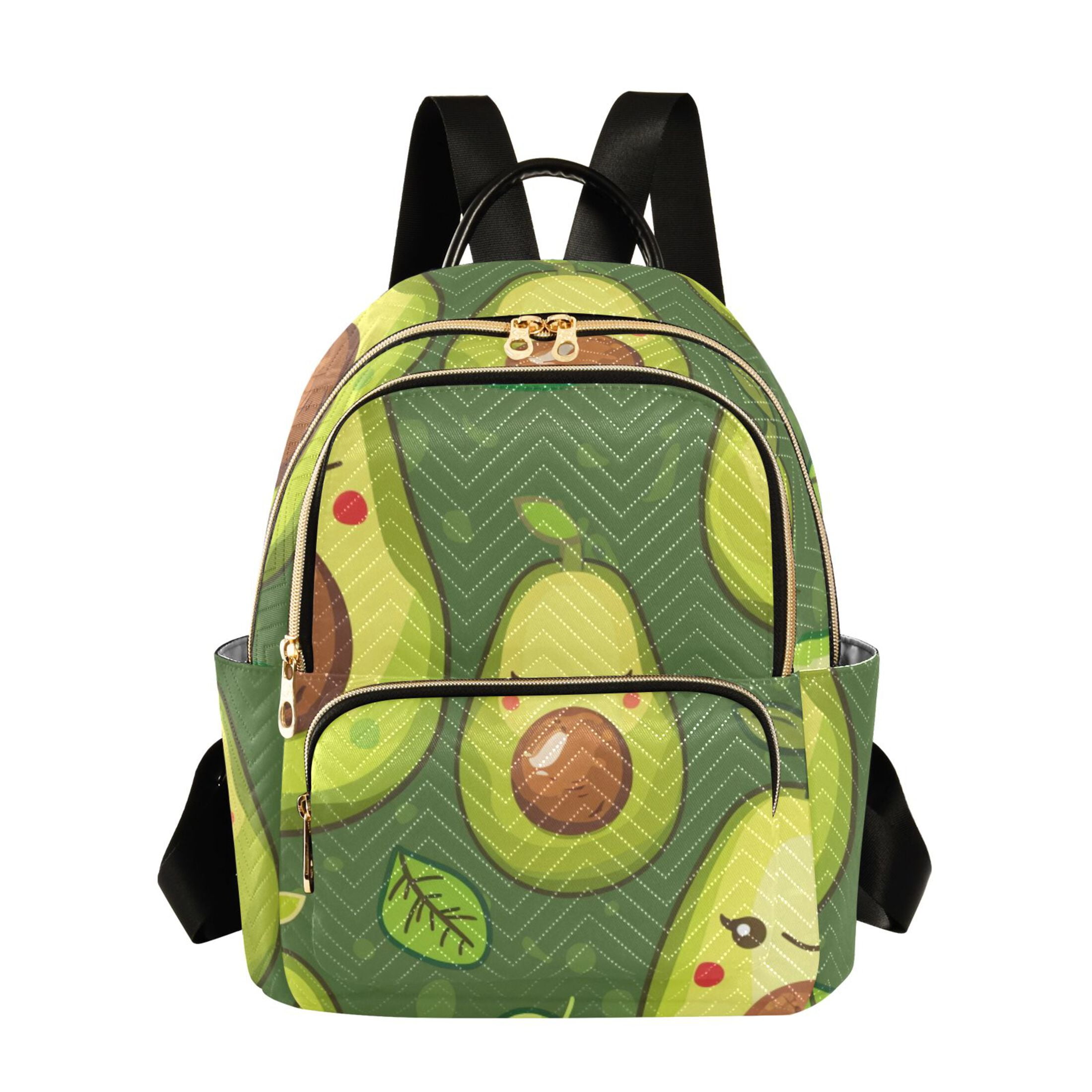 Cartoon Fruit Cute Avocados Leaves Quilted Backpack Fashion Daypack ...