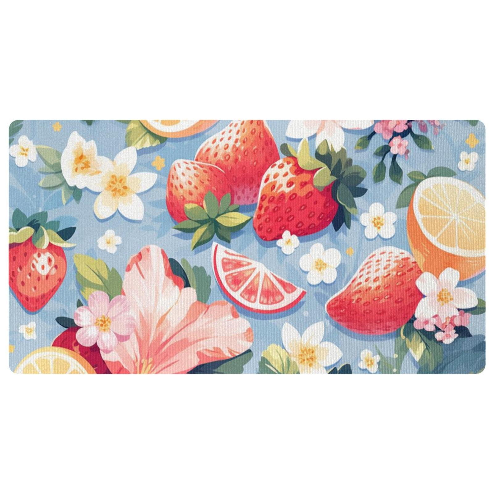 Cartoon Fruit Deluxe Kitchen Mats for Floor - Anti Fatigue, Large ...