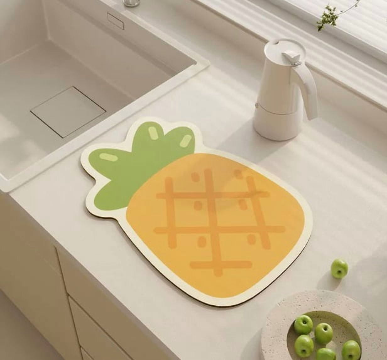 Cartoon Fruit Diatom Mud Kitchen Countertop Draining Non-Slip Mat ...