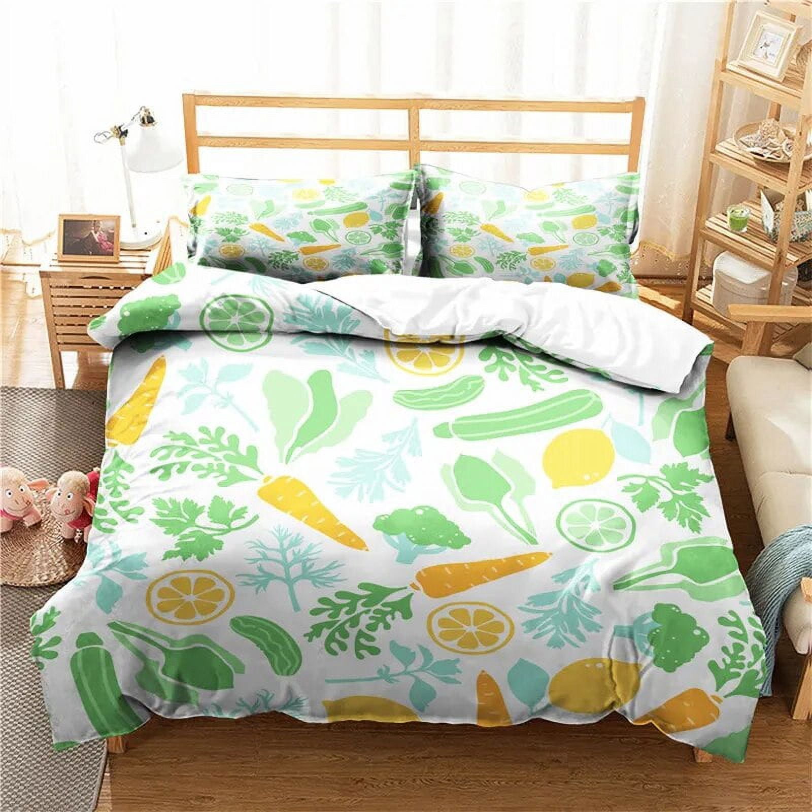 Cartoon Fruit Duvet Cover Microfiber Watermelon Strawberry Bedding Set ...