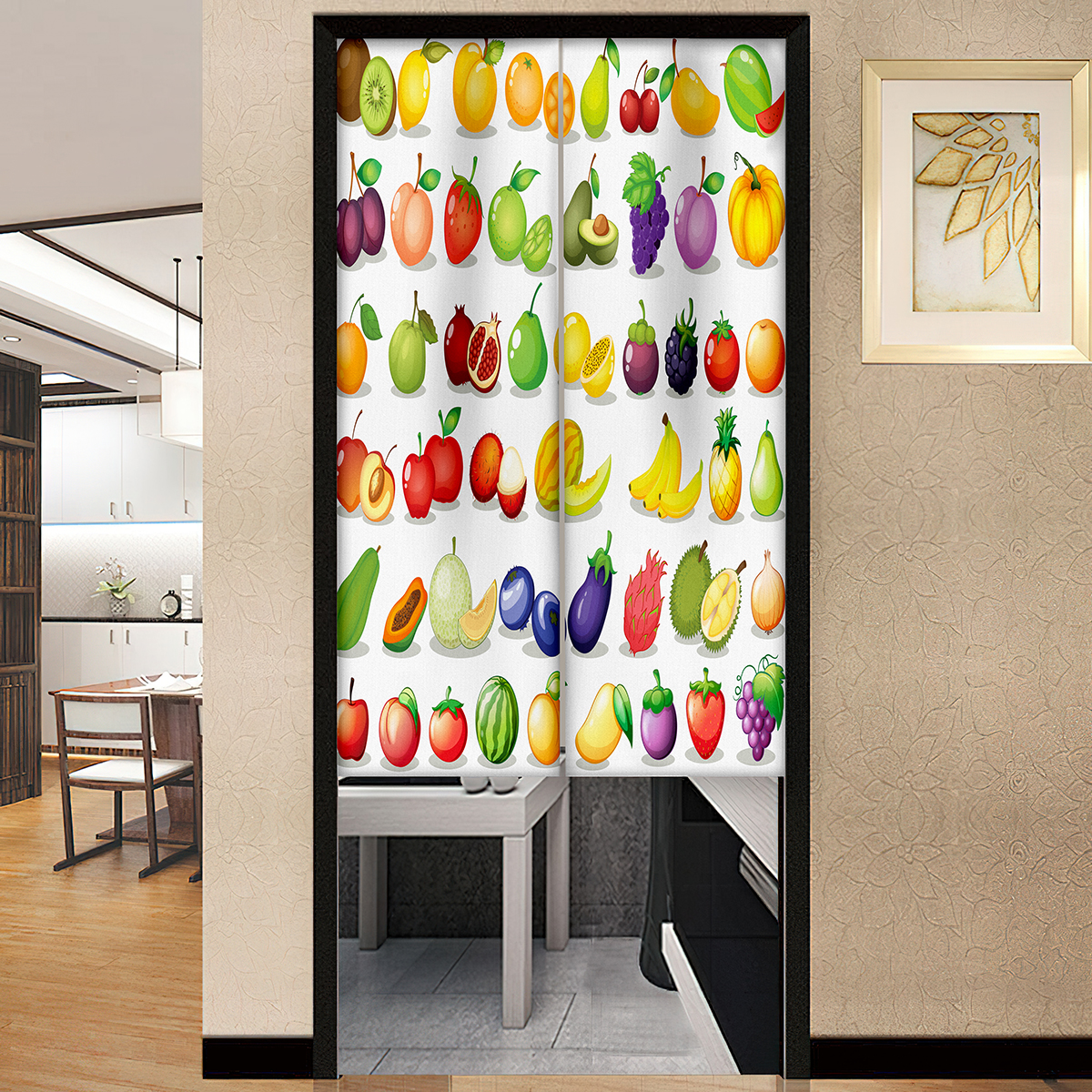 Cartoon Fruit Lemon Door Curtain Bedroom Kitchen Living Room Partition ...
