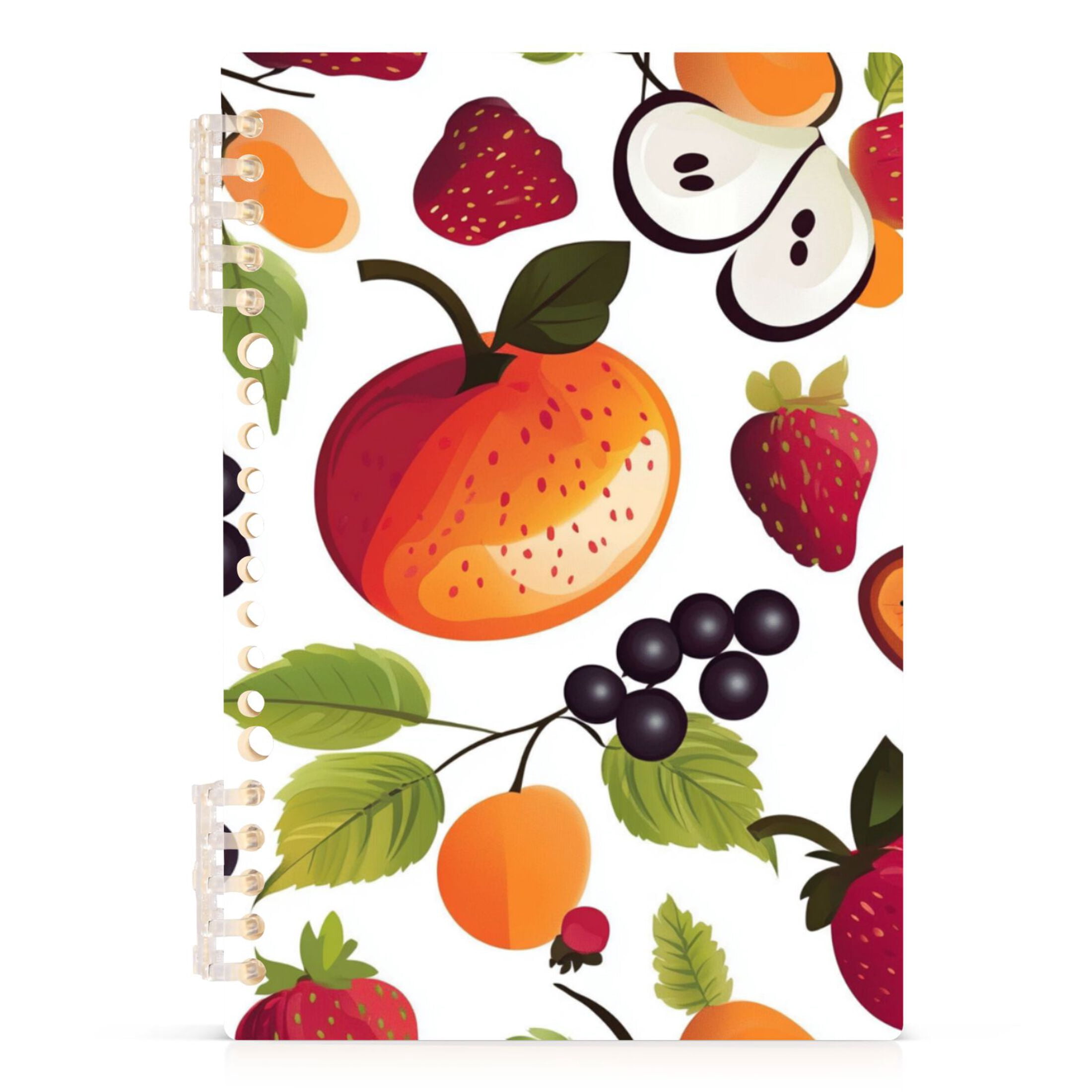 Cartoon Fruit Pattern Lined Spiral Journal Notebook 60 Pages A5 College ...