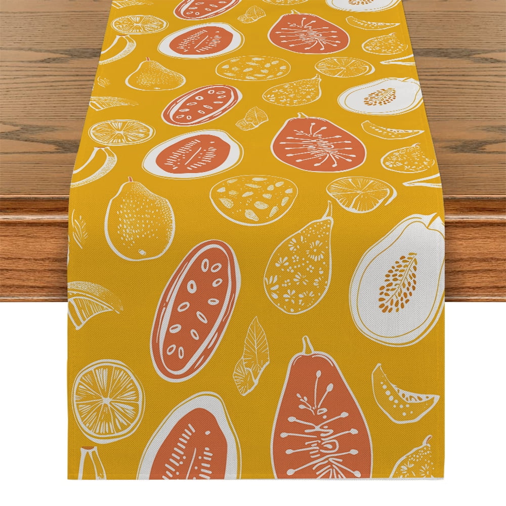 Cartoon Fruit Pear Banana Table Runner Rustic Dining Table rations ...