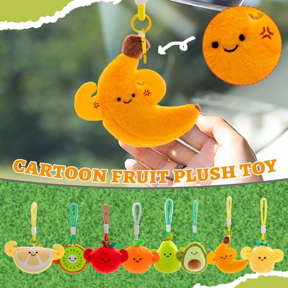 Cartoon Fruit Plush Toy Doll – Cute Pineapple Backpack Pendant Keychain ...