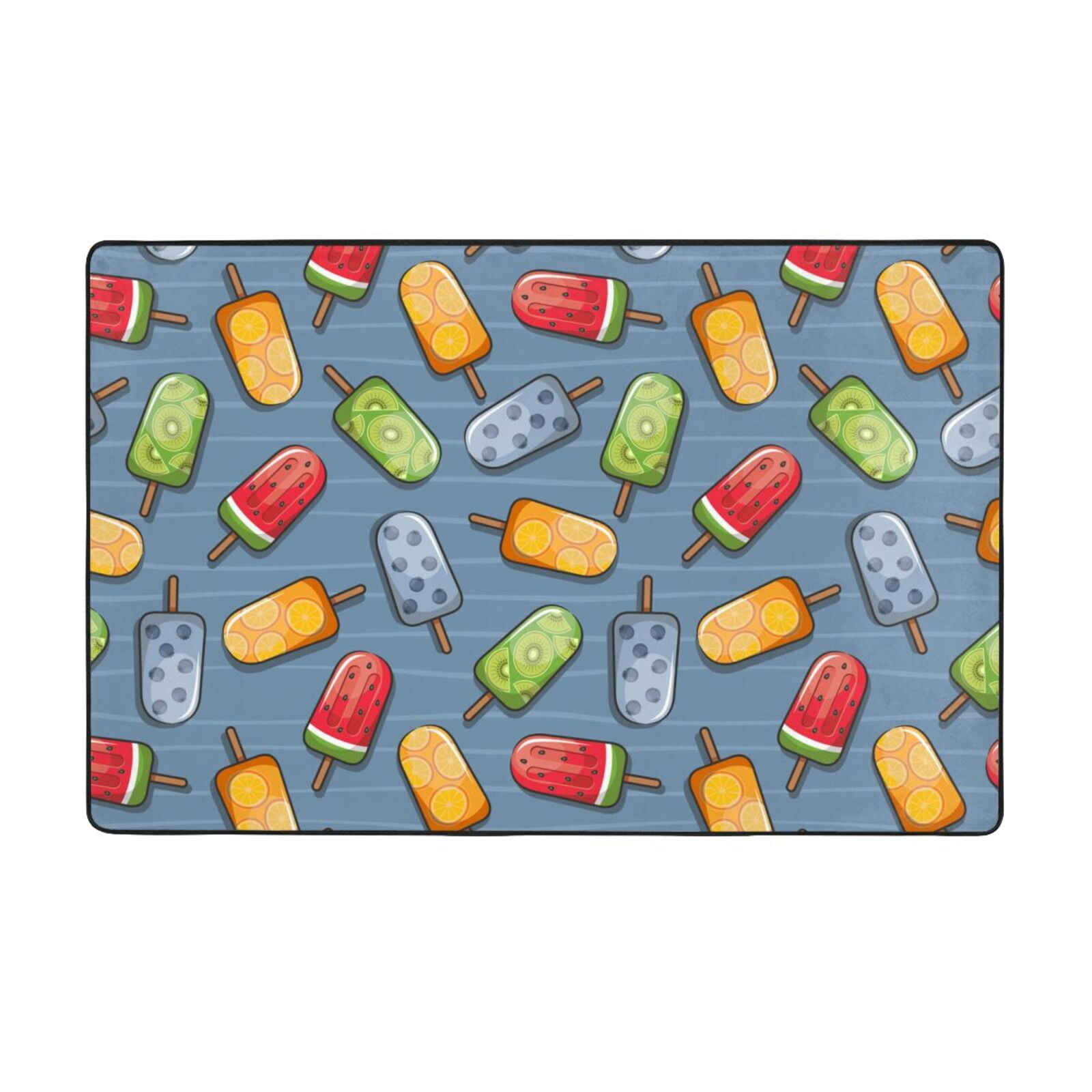 Cartoon Fruit Popsicle Print Indoor Door Mat, Bedroom Rug & Carpets ...