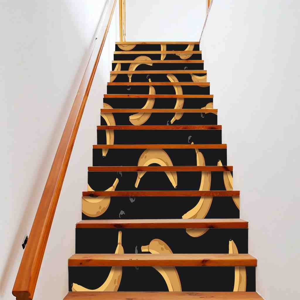 Cartoon Fruit Stair Stickers Watercolor Food Stairway Decals Removable ...