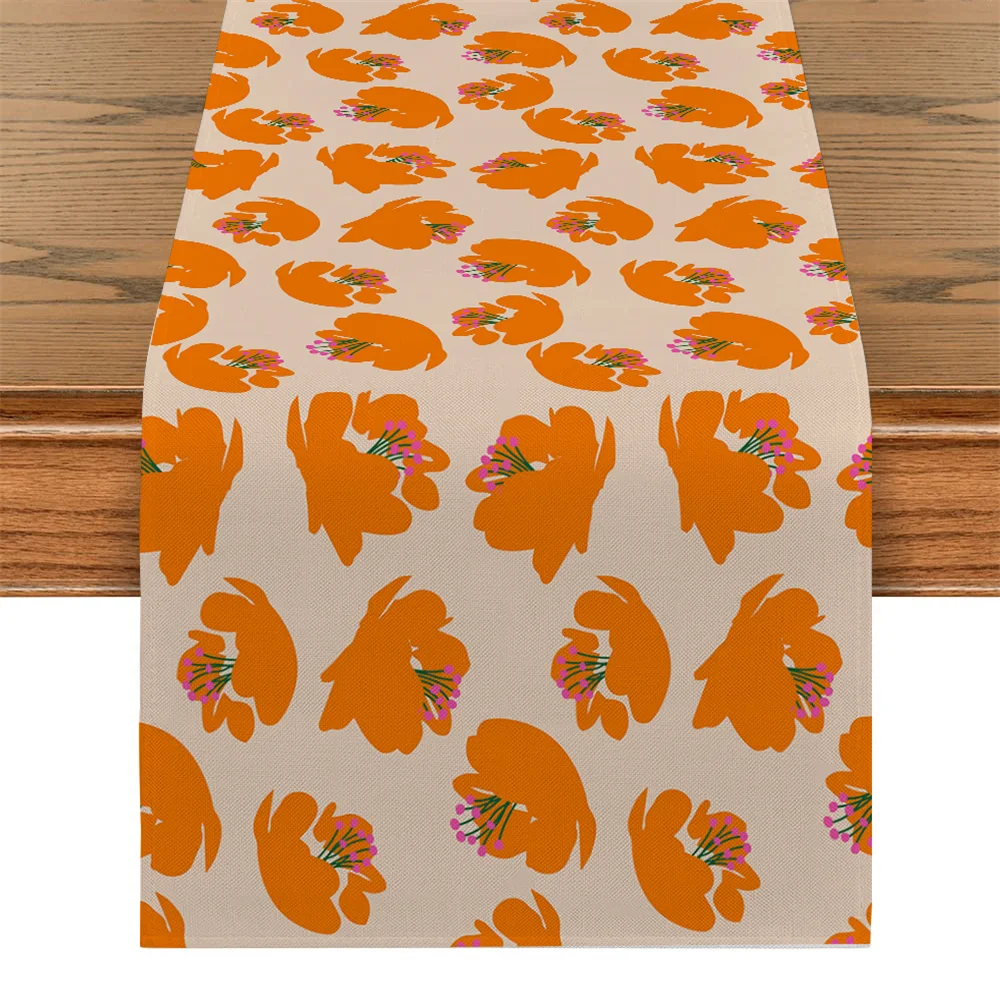 Cartoon Fruit Table Flag White Flower Plant Table Runner Home Kitchen ...