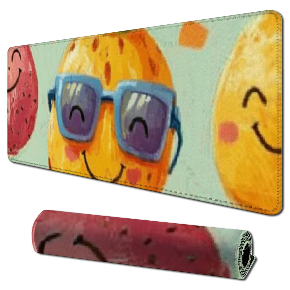 Cartoon Fruits Large Mouse Pad Gaming Non-Slip Rubber Base Desk Mats on ...