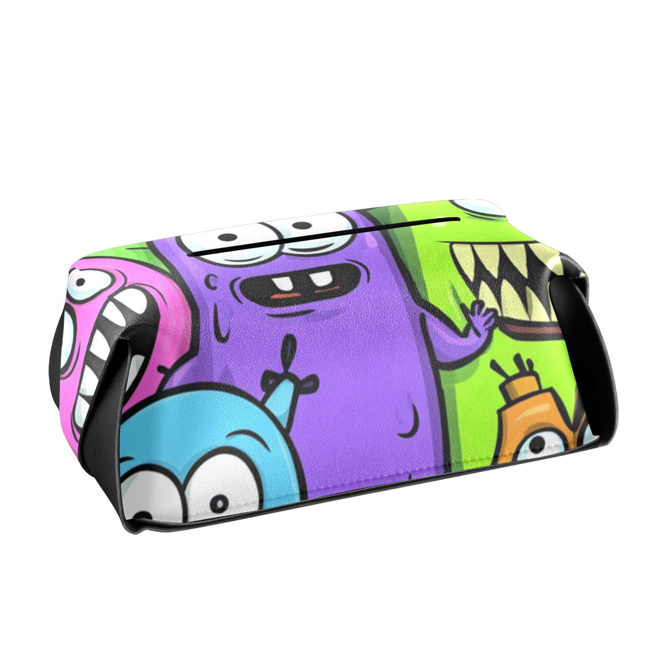 Cartoon Fun Monster Tissue Box Cover Leather Square Rectangle Tissue ...