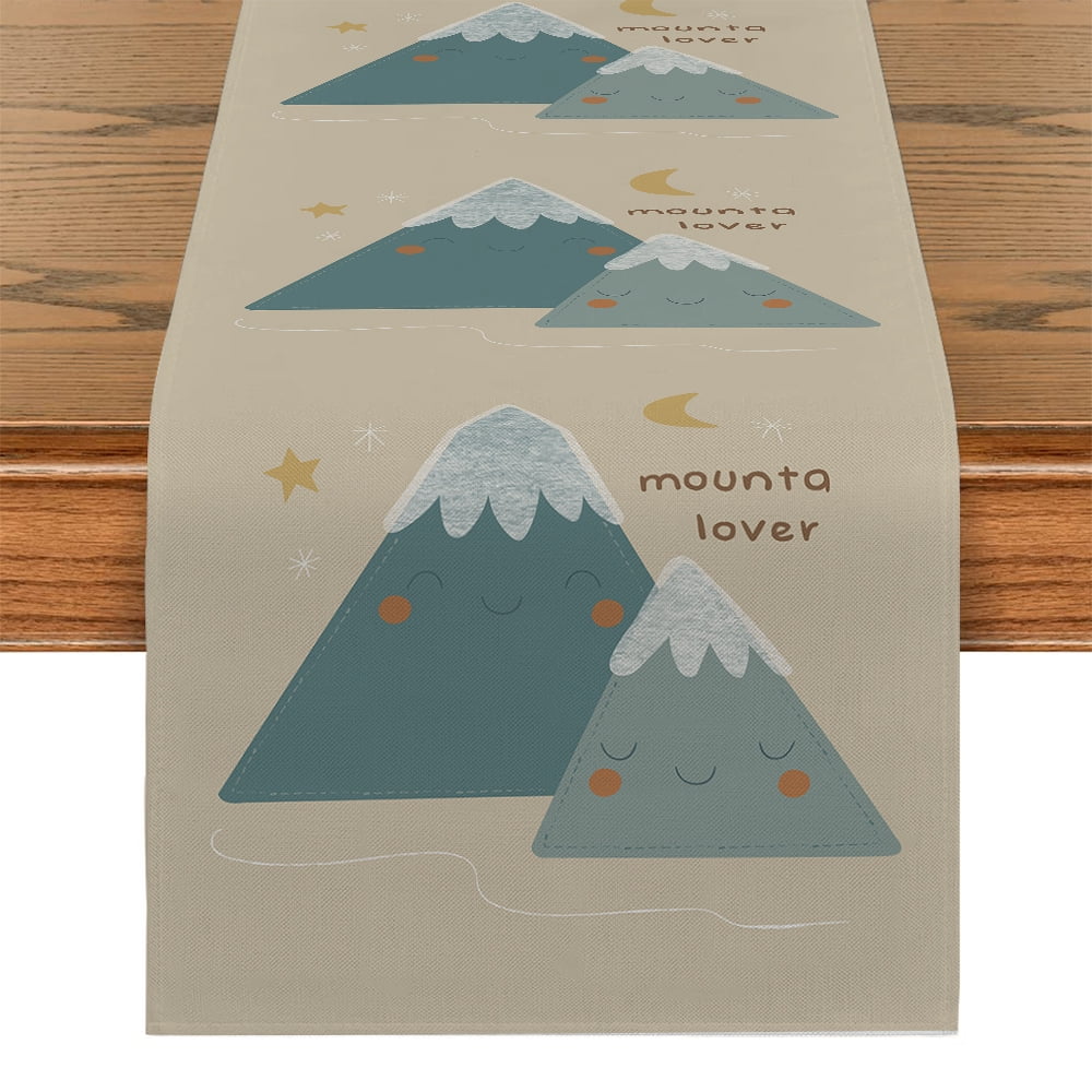 Cartoon Fun Words Table Runner Dresser r for Kitchen Holiday Party ...