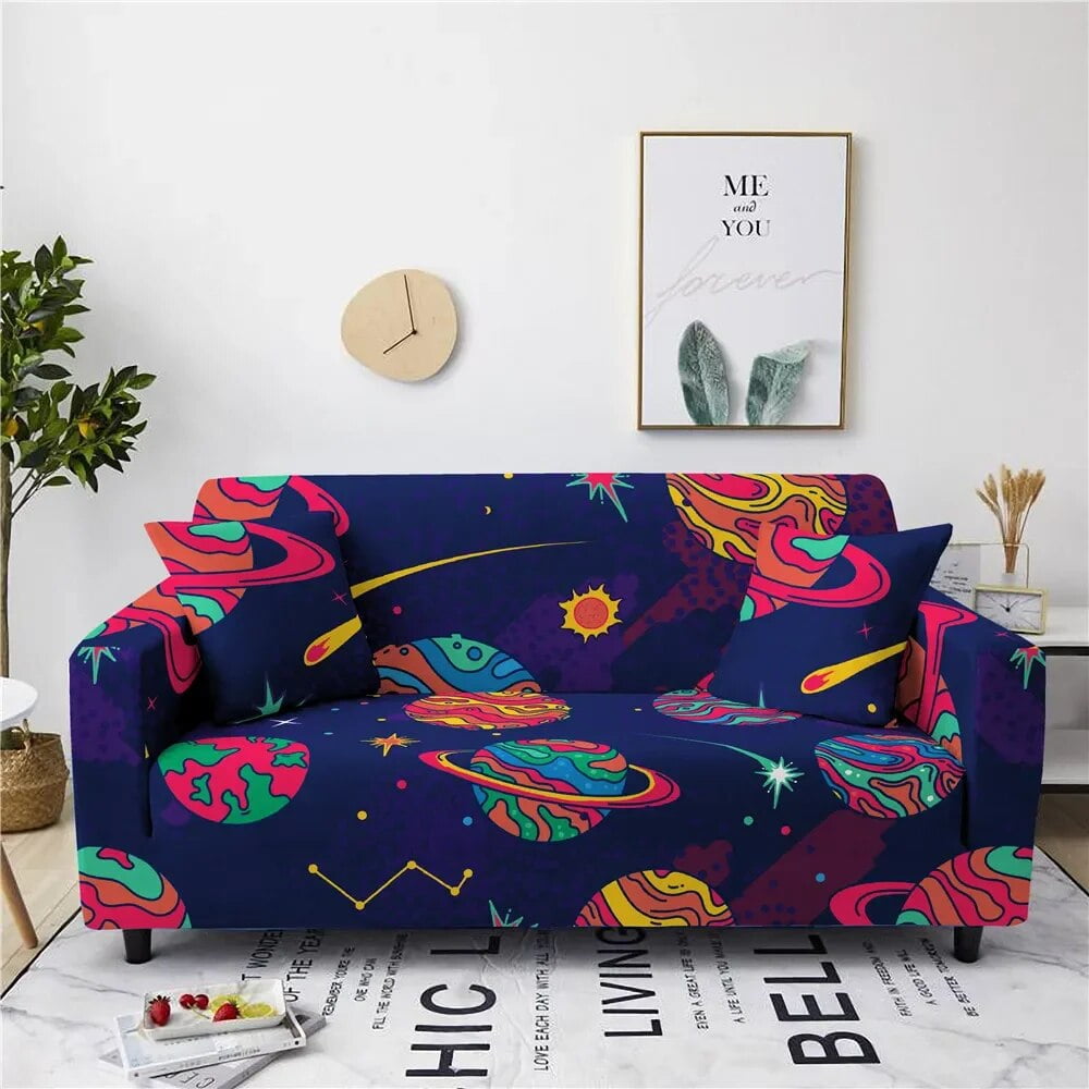 Cartoon Funnily Elastic Sofa Cover for Living Room Alllusive Stretch L ...